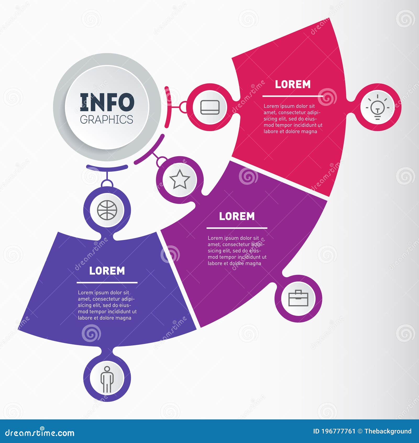 Concept of Business Presentation with 3 Steps. Diagram or Infographic ...