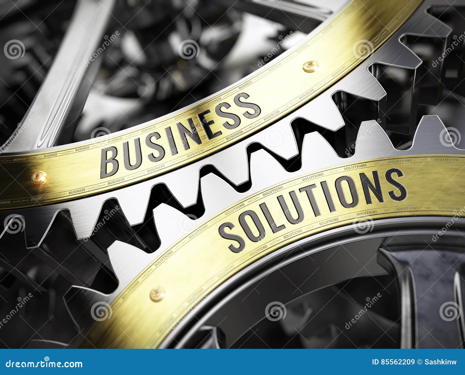 Concept Business Solutions on Gearwheels Stock Illustration ...