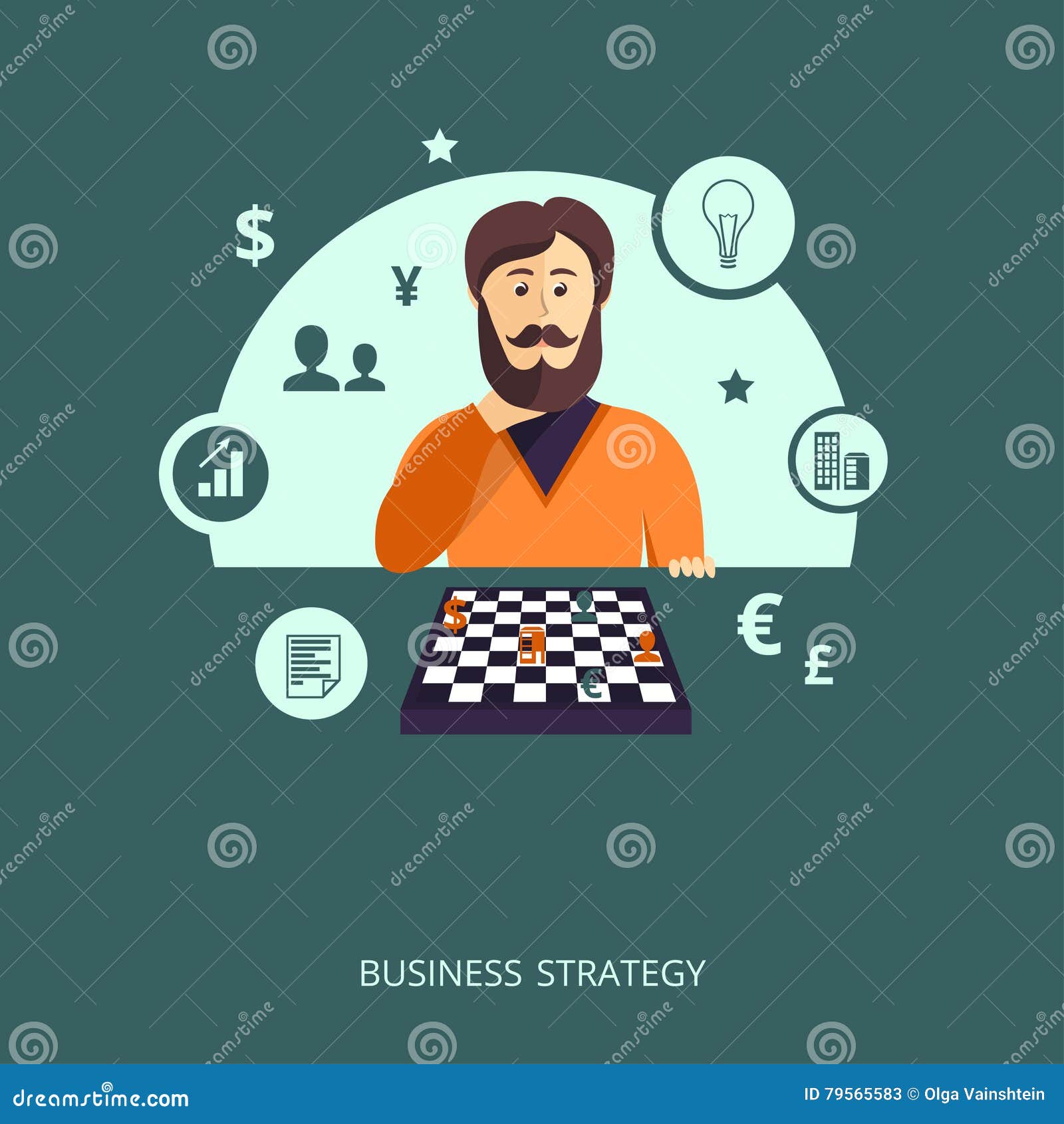 The Concept of Business Strategy Stock Vector - Illustration of cartoon ...