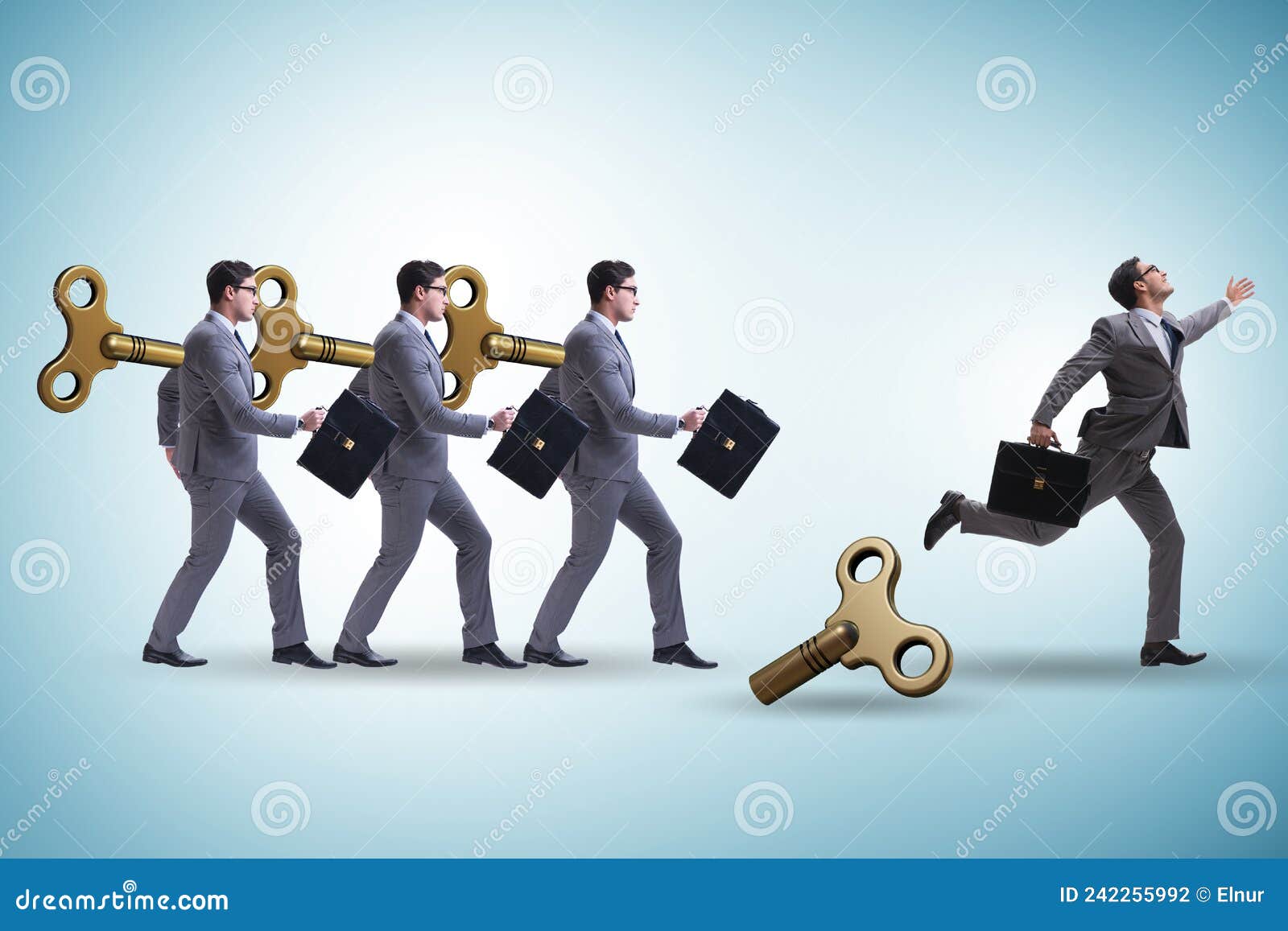 Concept of Businessman Escaping from Office Routine Stock Photo - Image ...