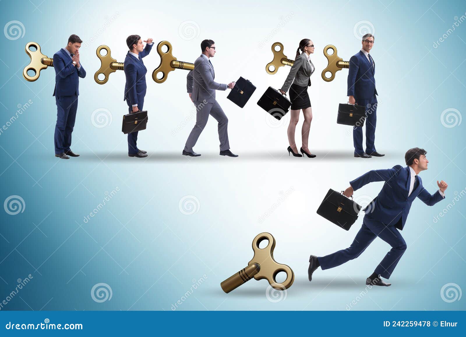 Concept of Businessman Escaping from Office Routine Stock Photo - Image ...