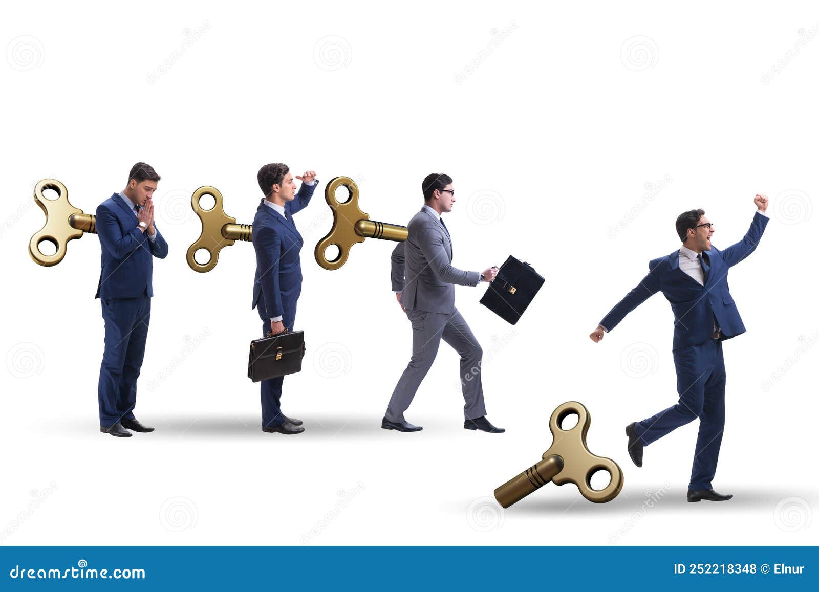 Concept of Businessman Escaping from Office Routine Stock Illustration ...