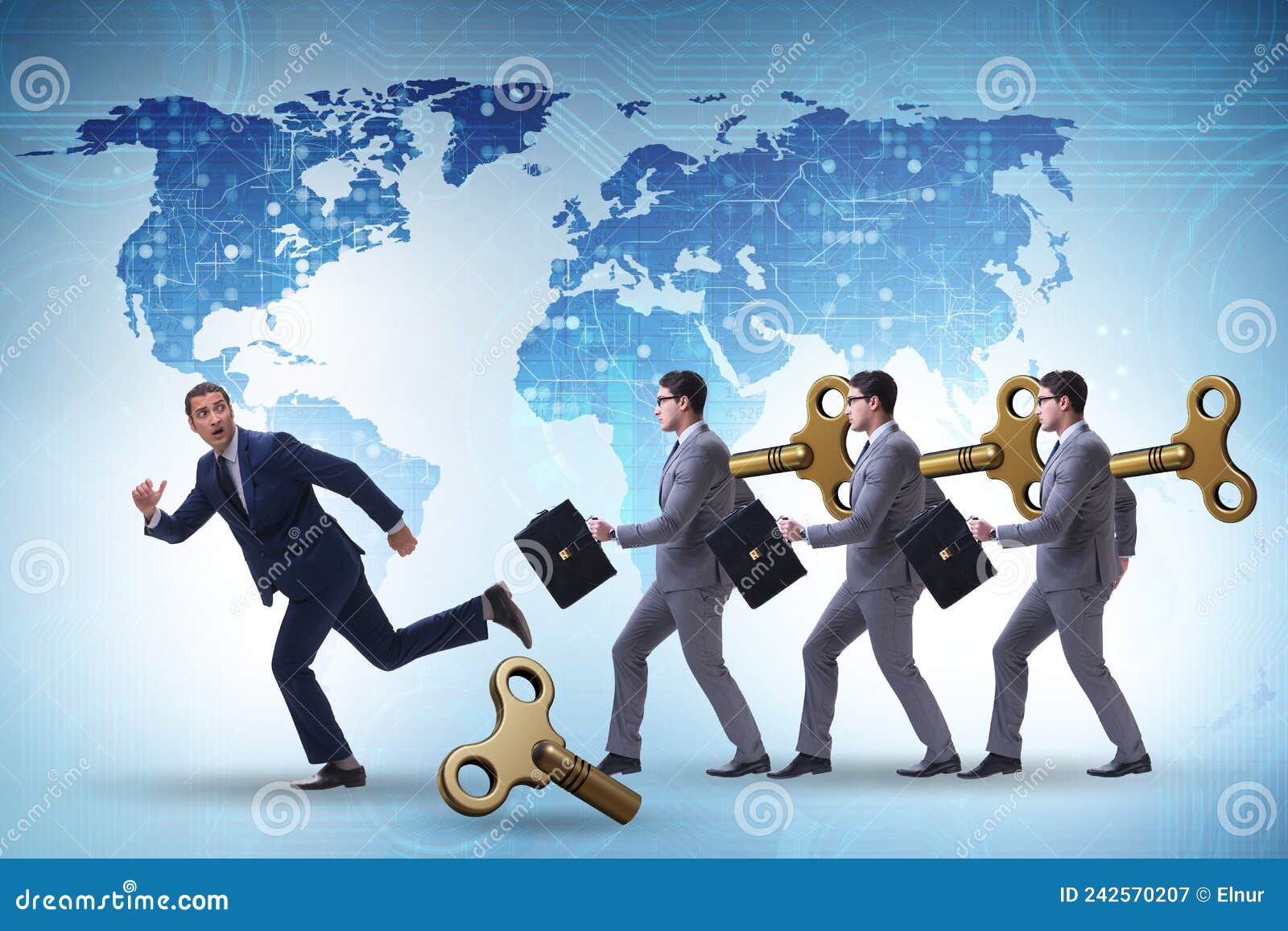 Concept of Businessman Escaping from Office Routine Stock Image - Image ...