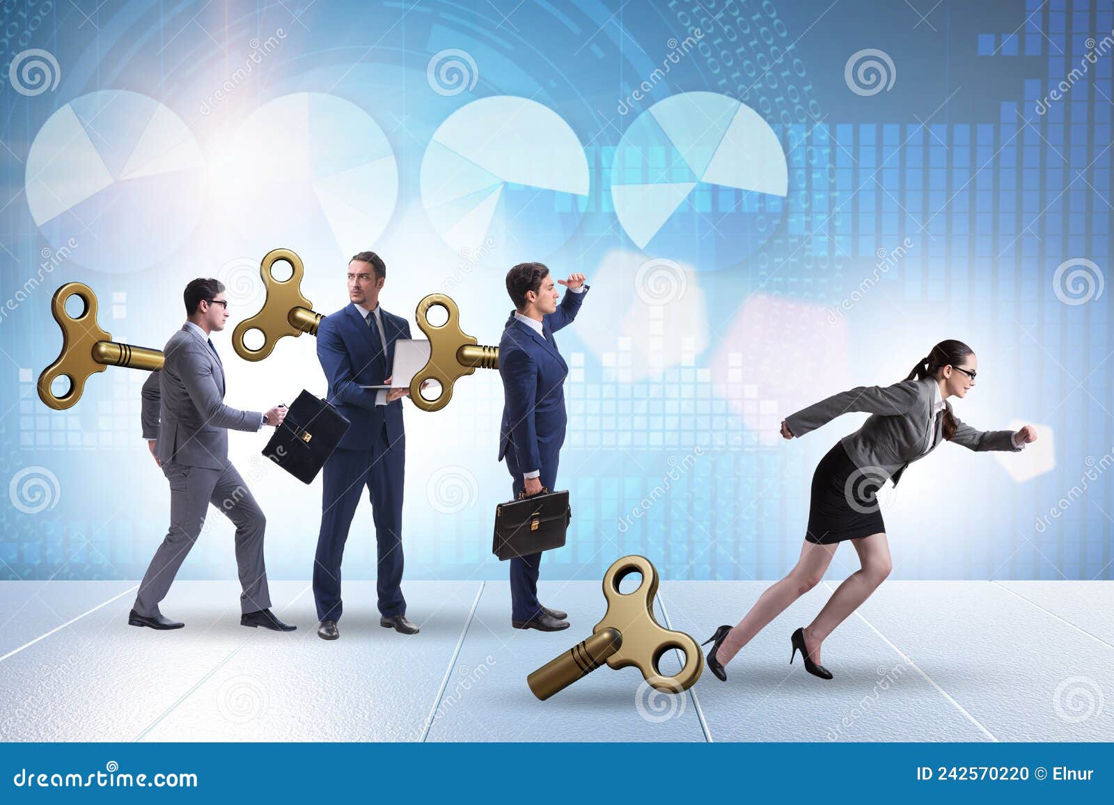 Concept of Businessman Escaping from Office Routine Stock Photo - Image ...