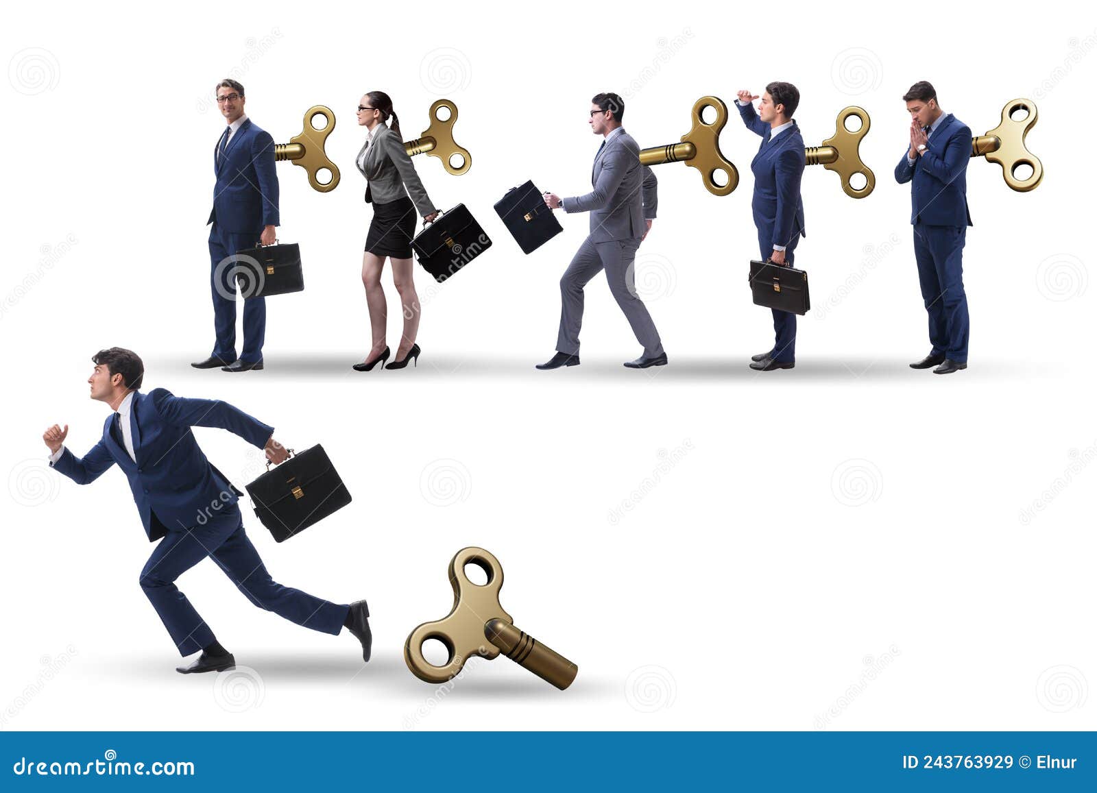 Concept of Businessman Escaping from Office Routine Stock Image - Image ...