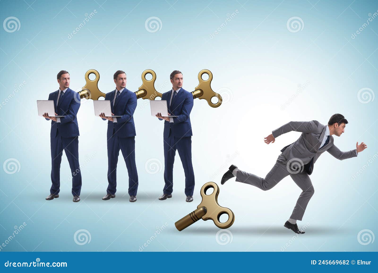 Concept of Businessman Escaping from Office Routine Stock Photo - Image ...