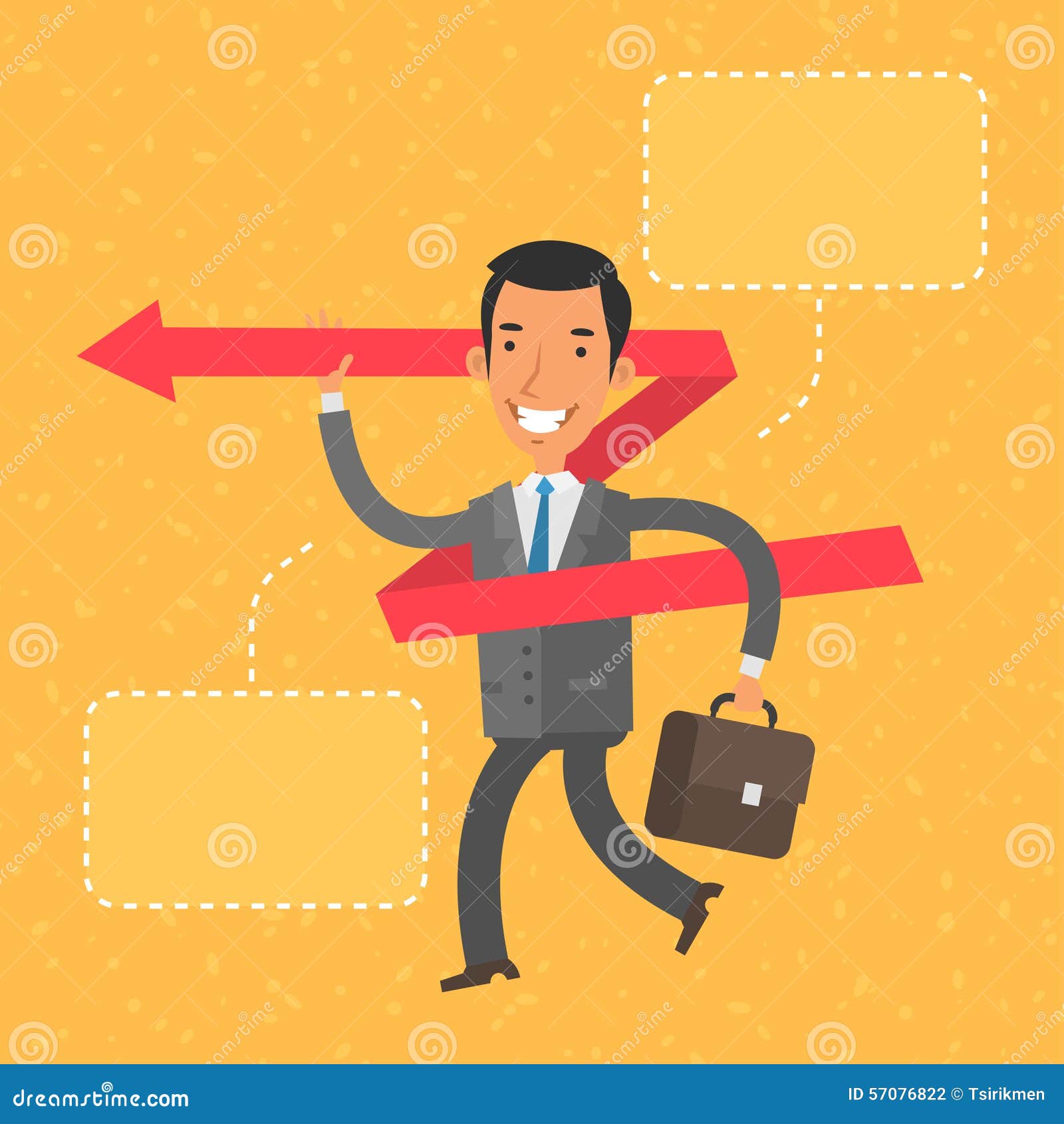 Concept Businessman Moves To Target Stock Vector - Illustration of flat ...