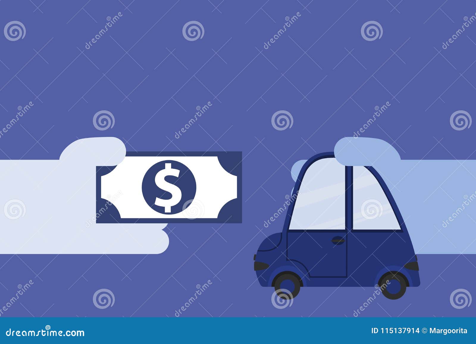 The Concept of Buying a Car Stock Vector - Illustration of drawing ...