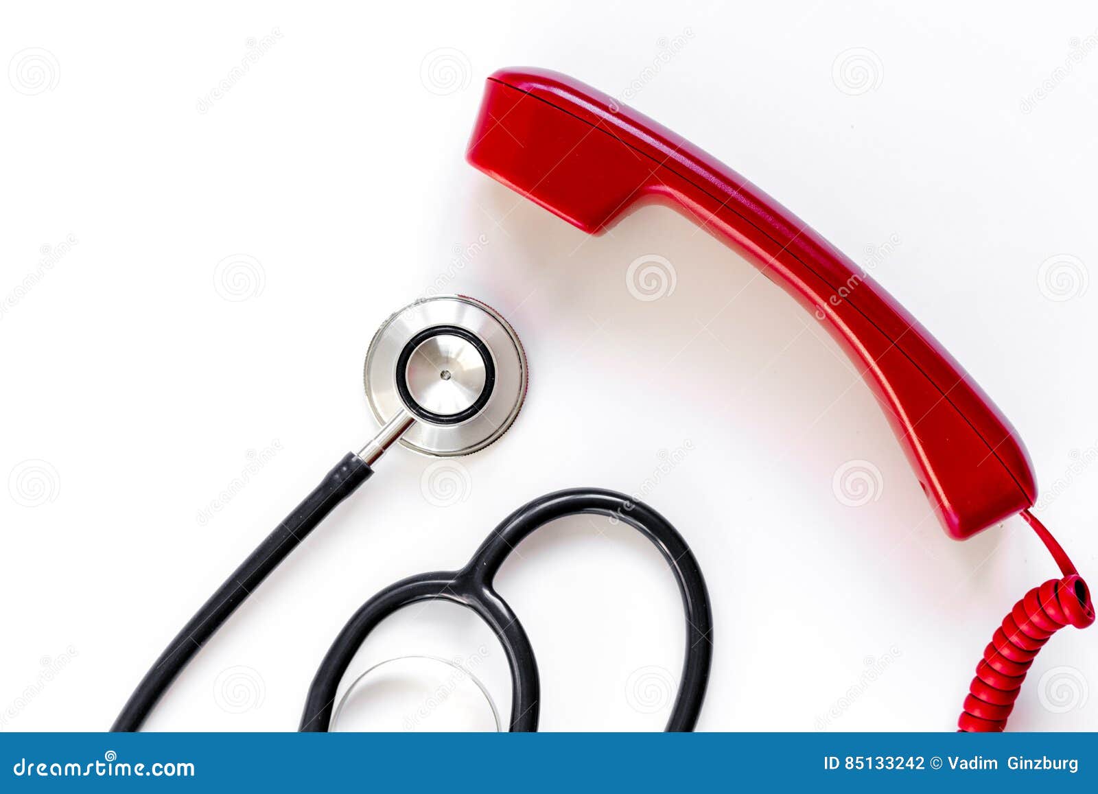 Concept Calling Doctor To Home Check Up Top View Stock Photo - Image of ...