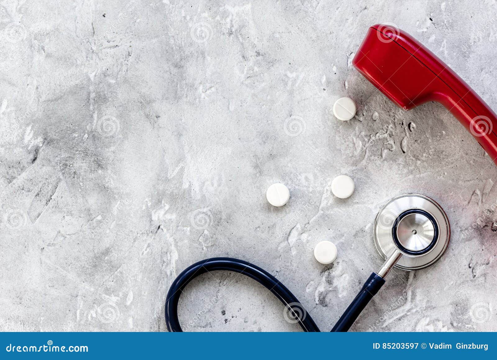 Concept Calling Doctor To Home Check Up Top View Stock Image - Image of ...