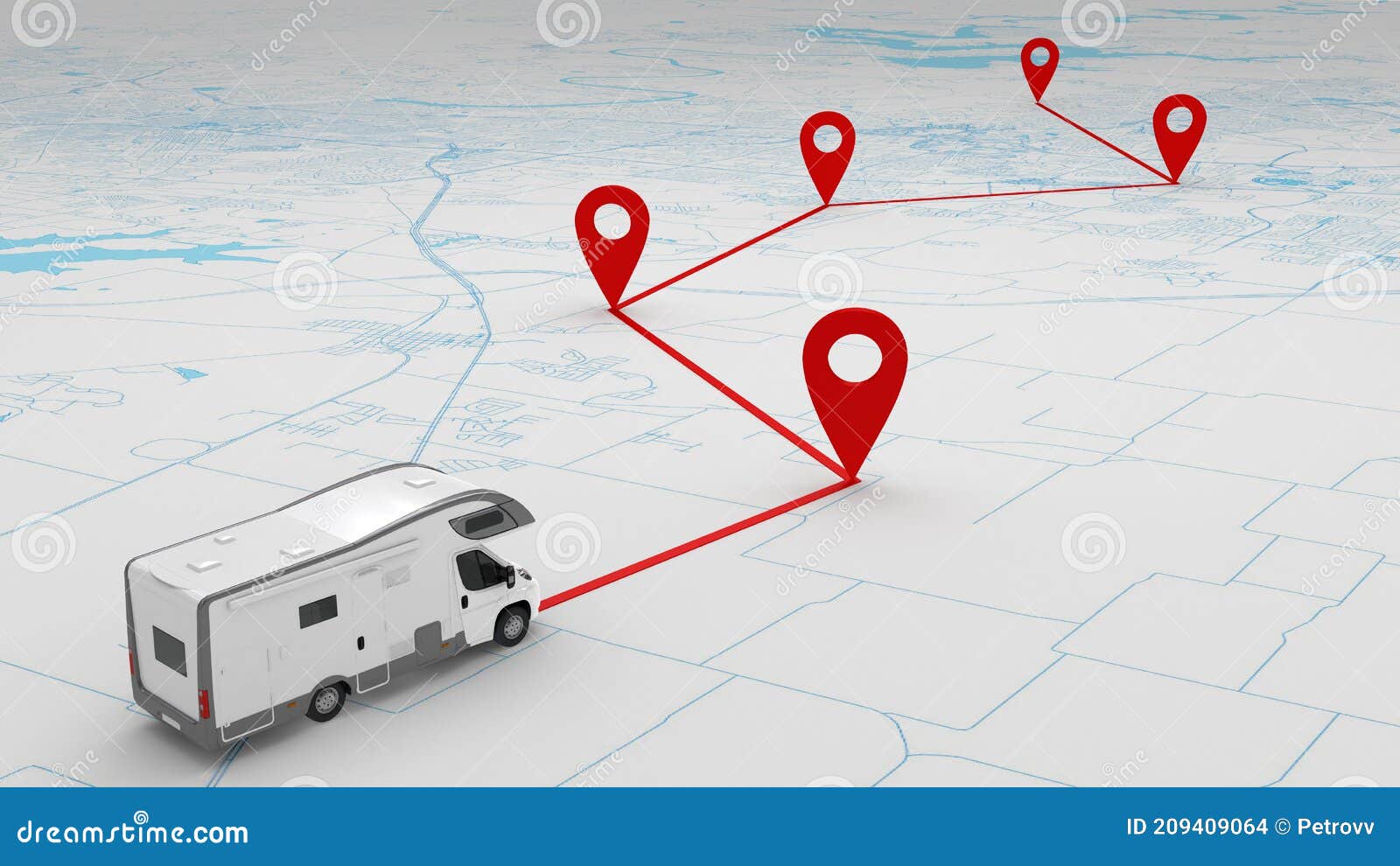 Concept Camping Car Route On The Map Royalty-Free Stock Image ...