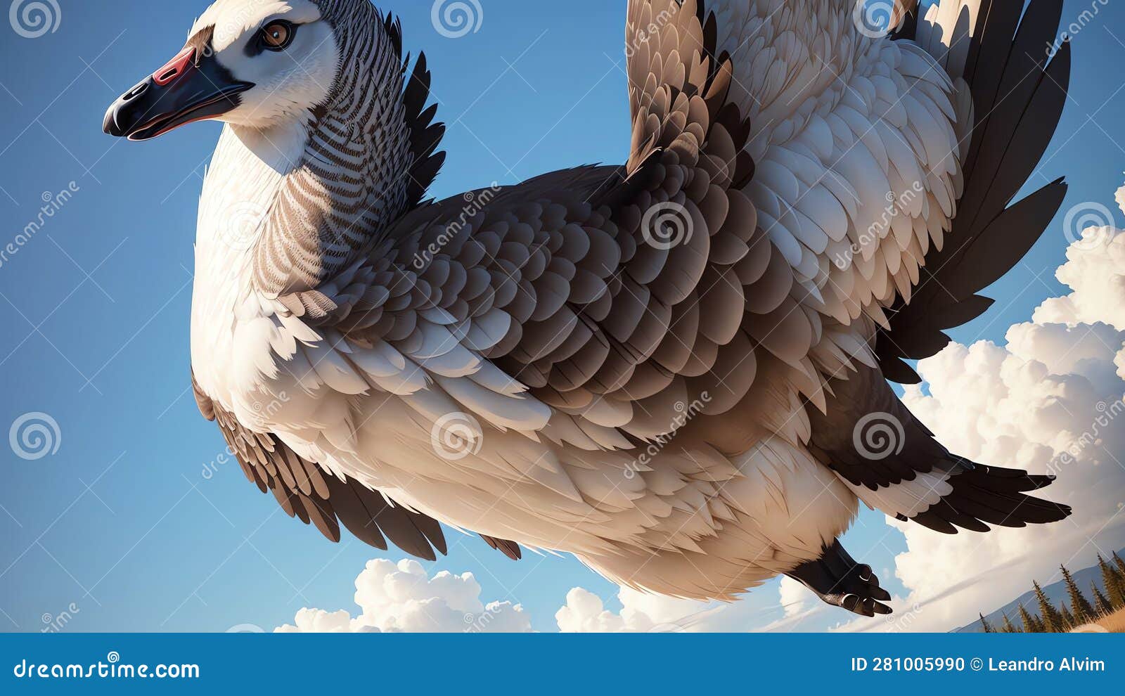 Canadian Goose in Flight.AI Generated Stock Illustration - Illustration ...