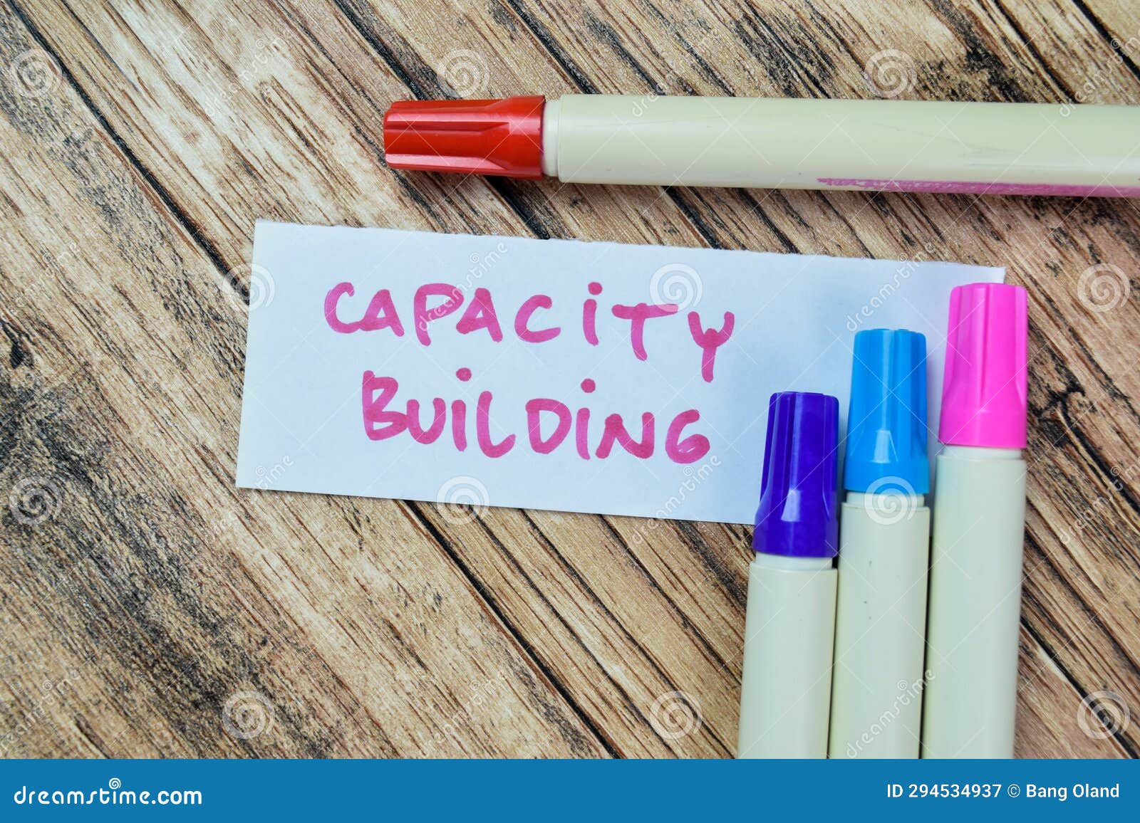 Concept of Capacity Building Write on Sticky Notes Isolated on Wooden ...