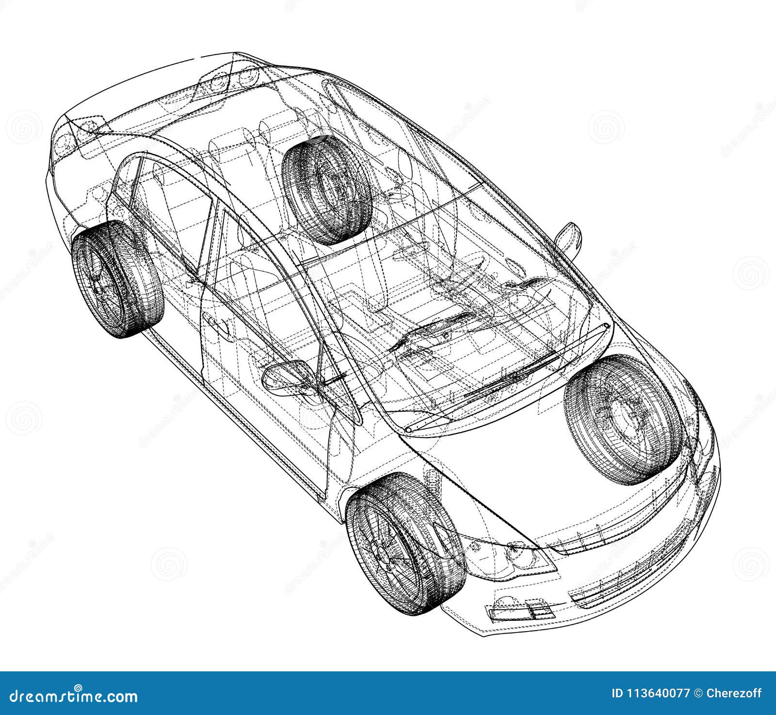 Concept car blueprint stock illustration. Illustration of vehicle ...