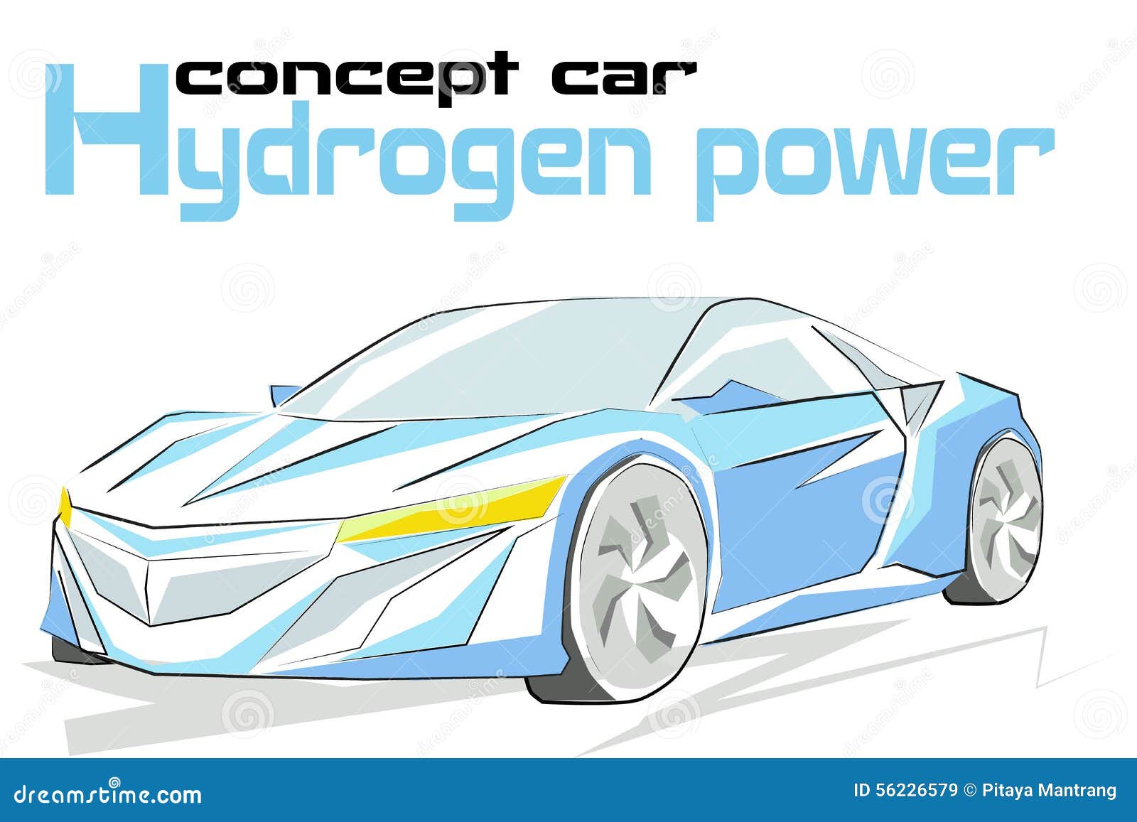 Concept car hydrogen power stock vector. Illustration of file - 56226579