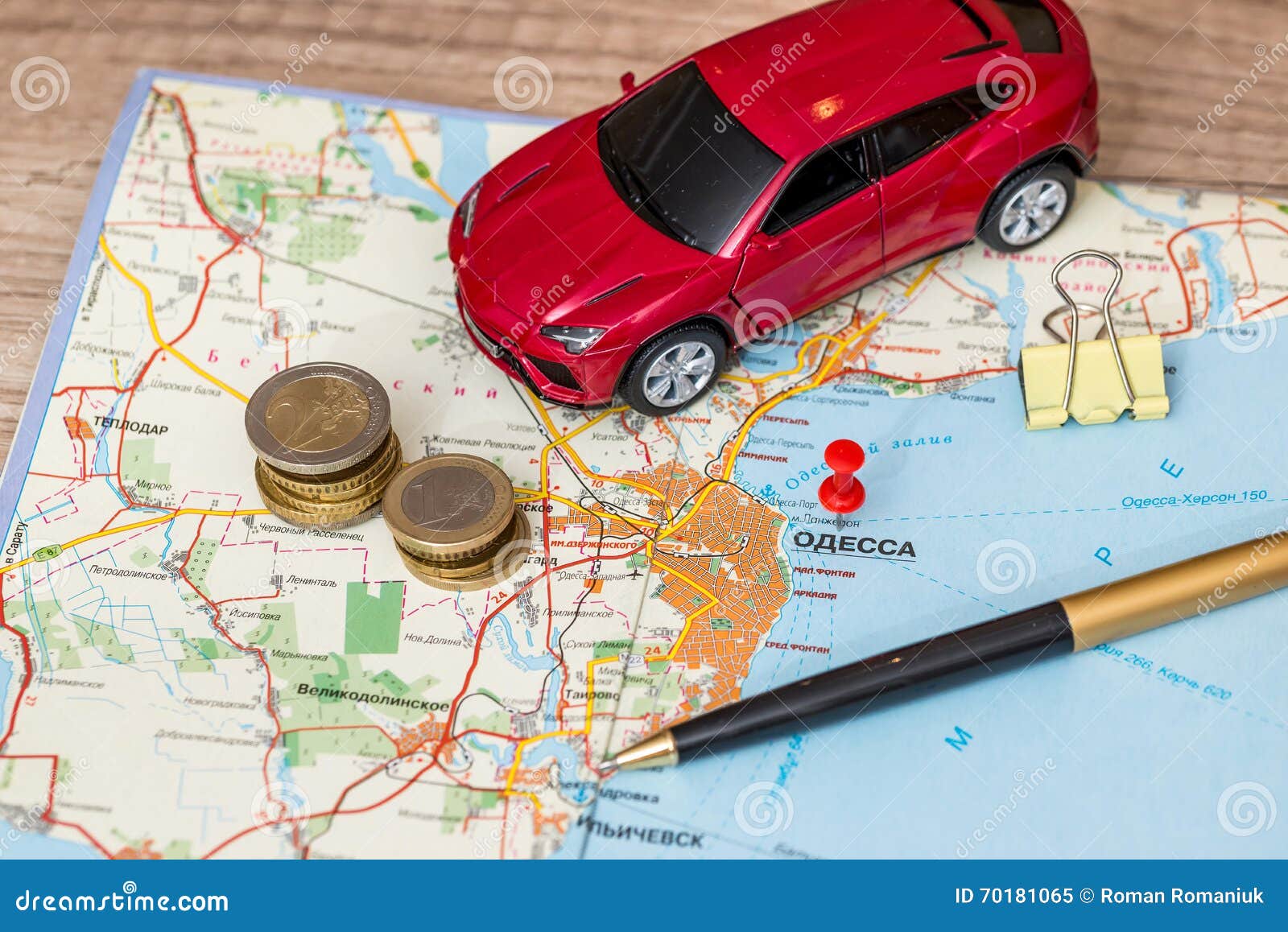 Concept of Car Journey, Map and Money Stock Image - Image of ...