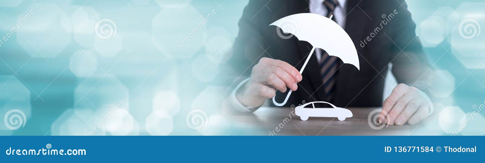 Concept of Car Protection Coverage. Panoramic Banner Stock Photo ...