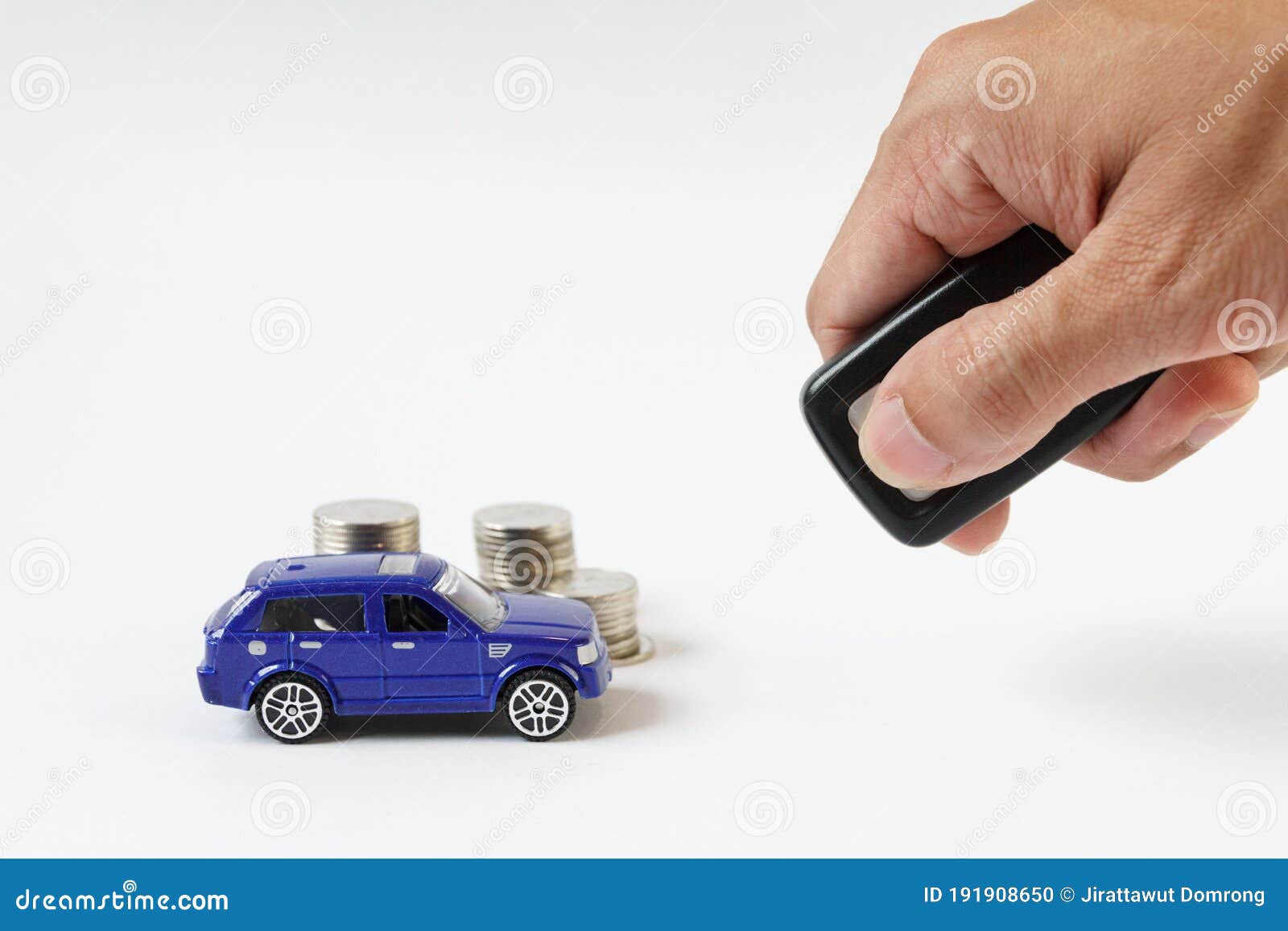 Concept for Car and Security , the Toy Blue Car and Key for Security ...