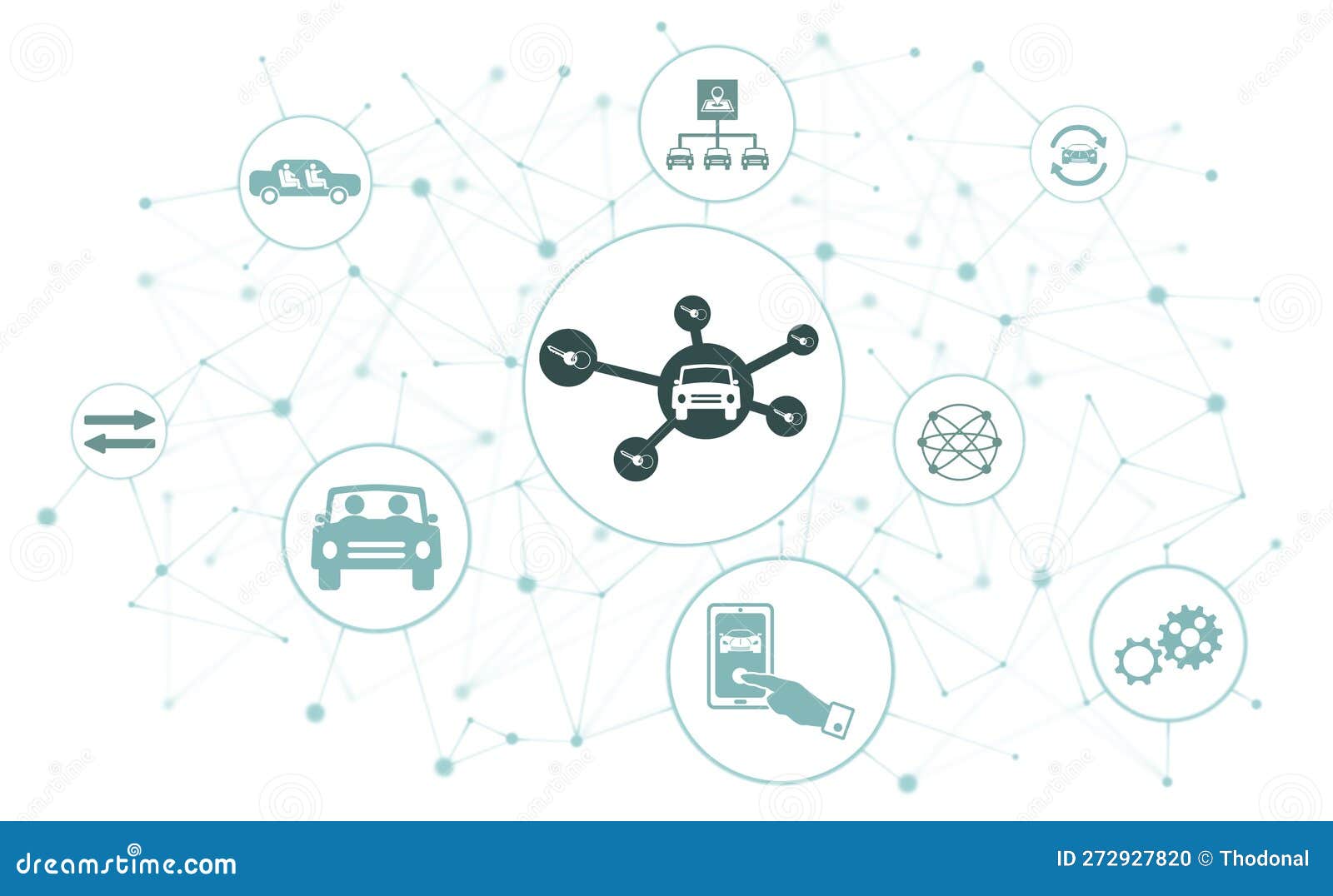 Concept of car sharing stock illustration. Illustration of application ...