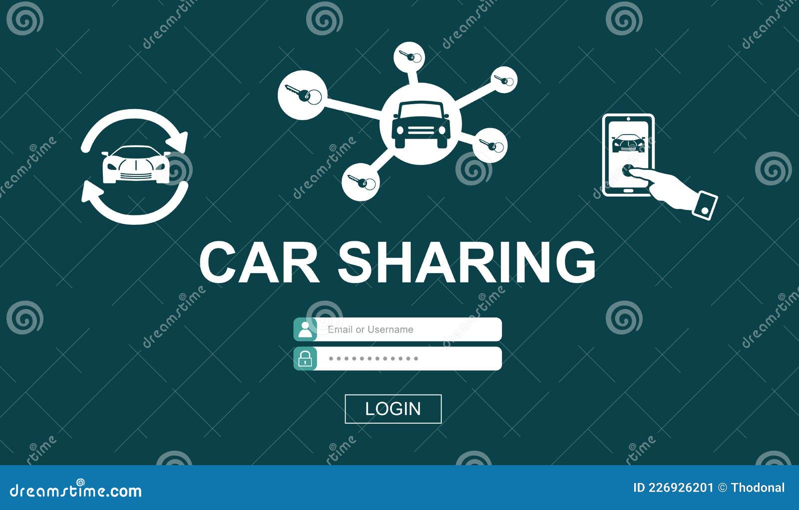 Concept of car sharing stock illustration. Illustration of user - 226926201