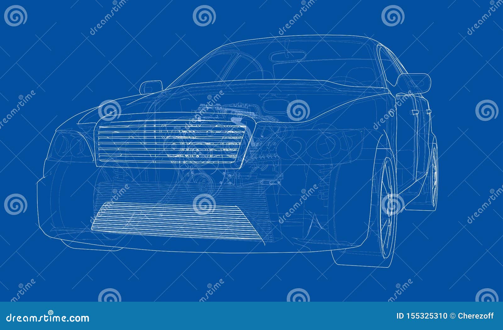 Concept Car. Vector Rendering of 3d Stock Vector - Illustration of ...