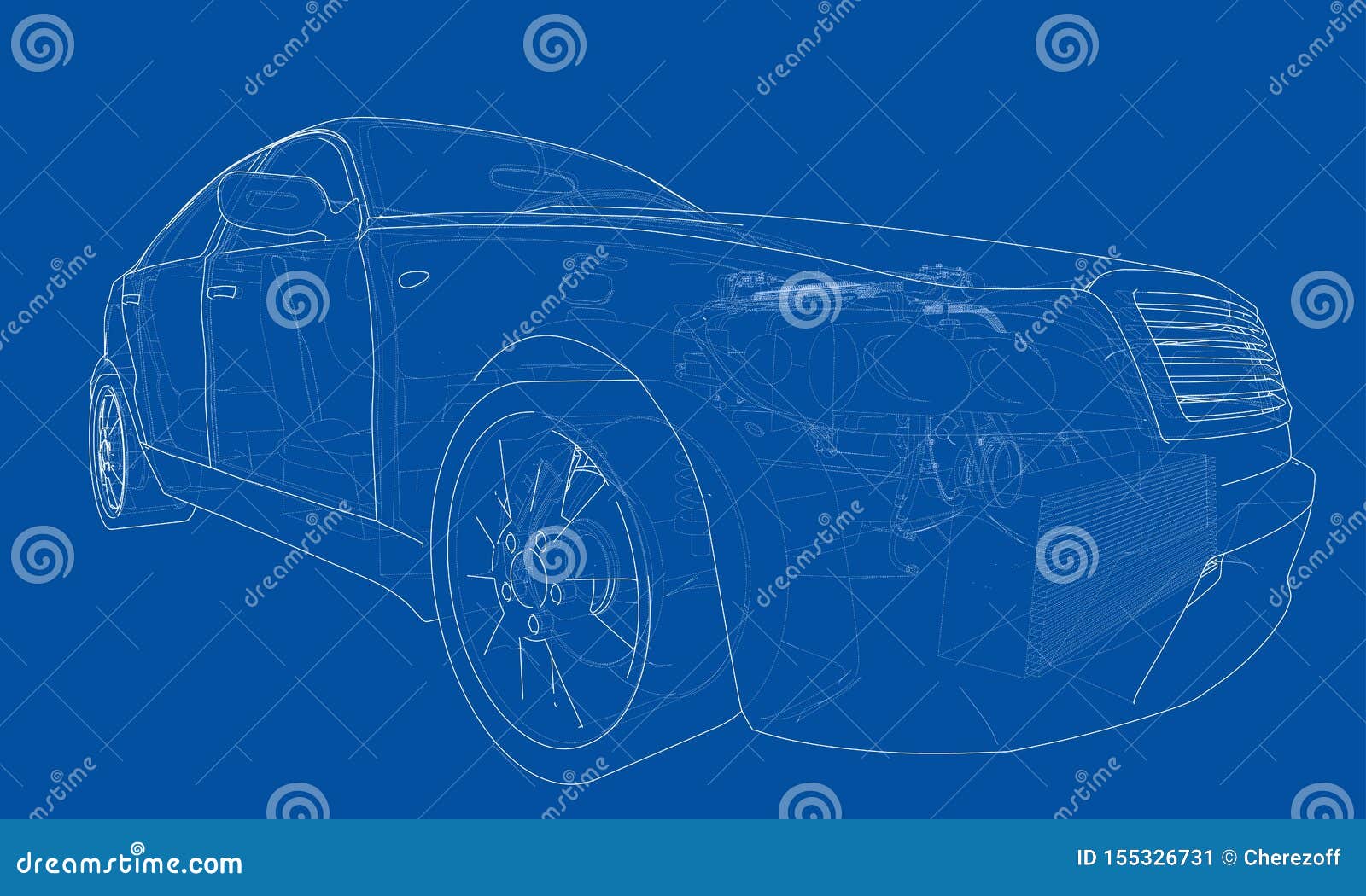 Concept Car. Vector Rendering of 3d Stock Vector - Illustration of ...