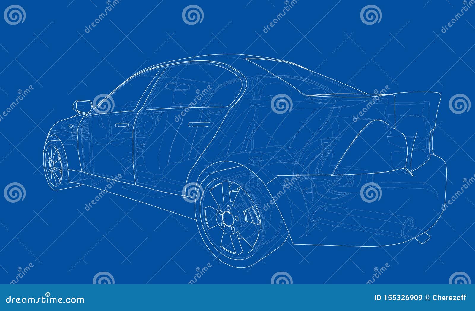 Concept Car. Vector Rendering of 3d Stock Vector - Illustration of ...