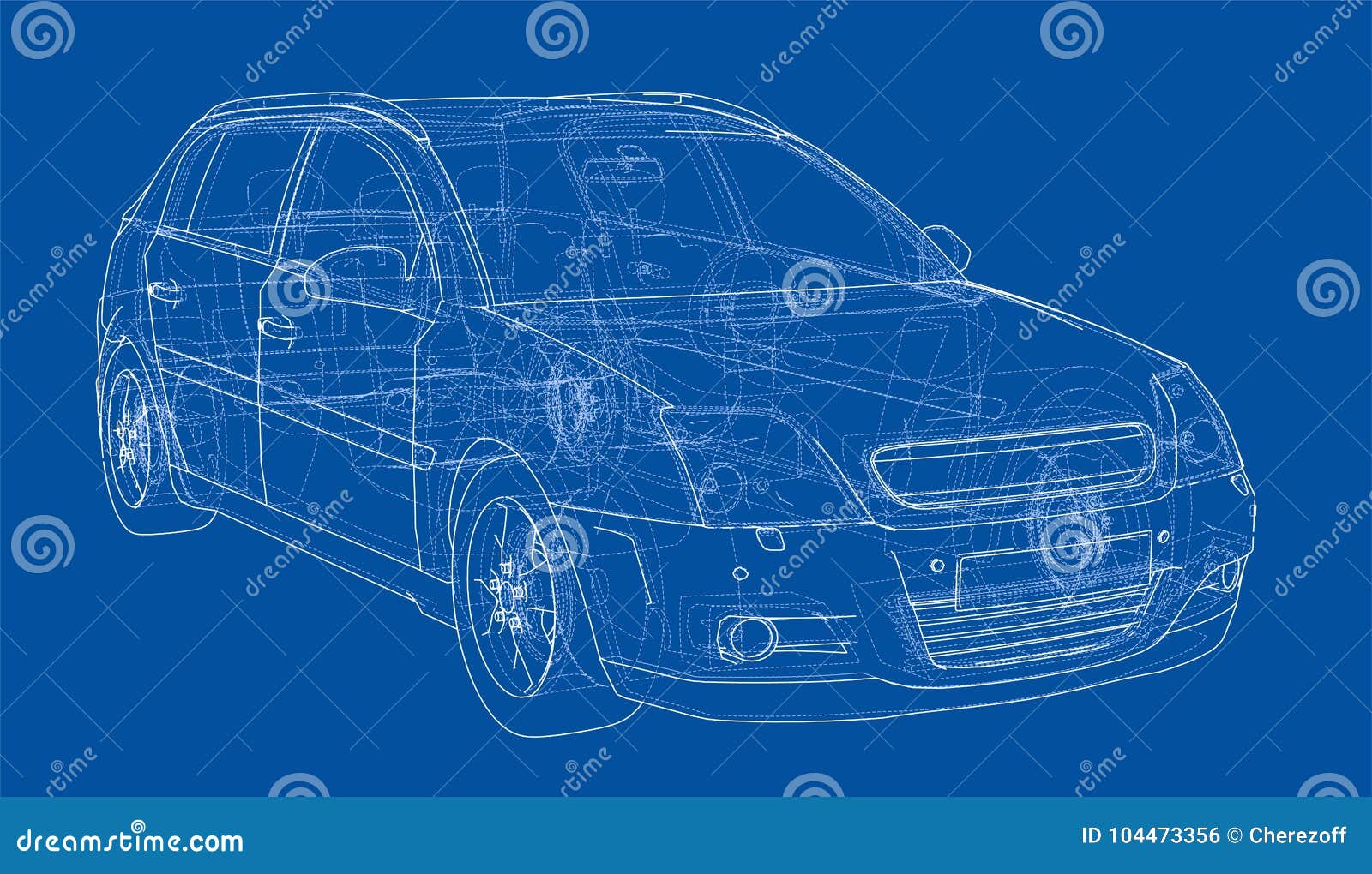 Concept car. Vector stock vector. Illustration of technical - 104473356