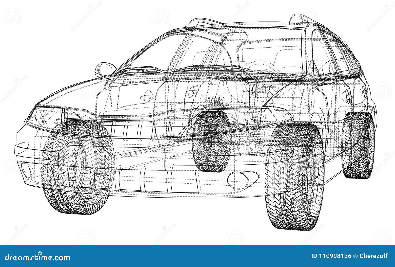 Concept Car. Vector Rendering of 3d Stock Vector - Illustration of ...
