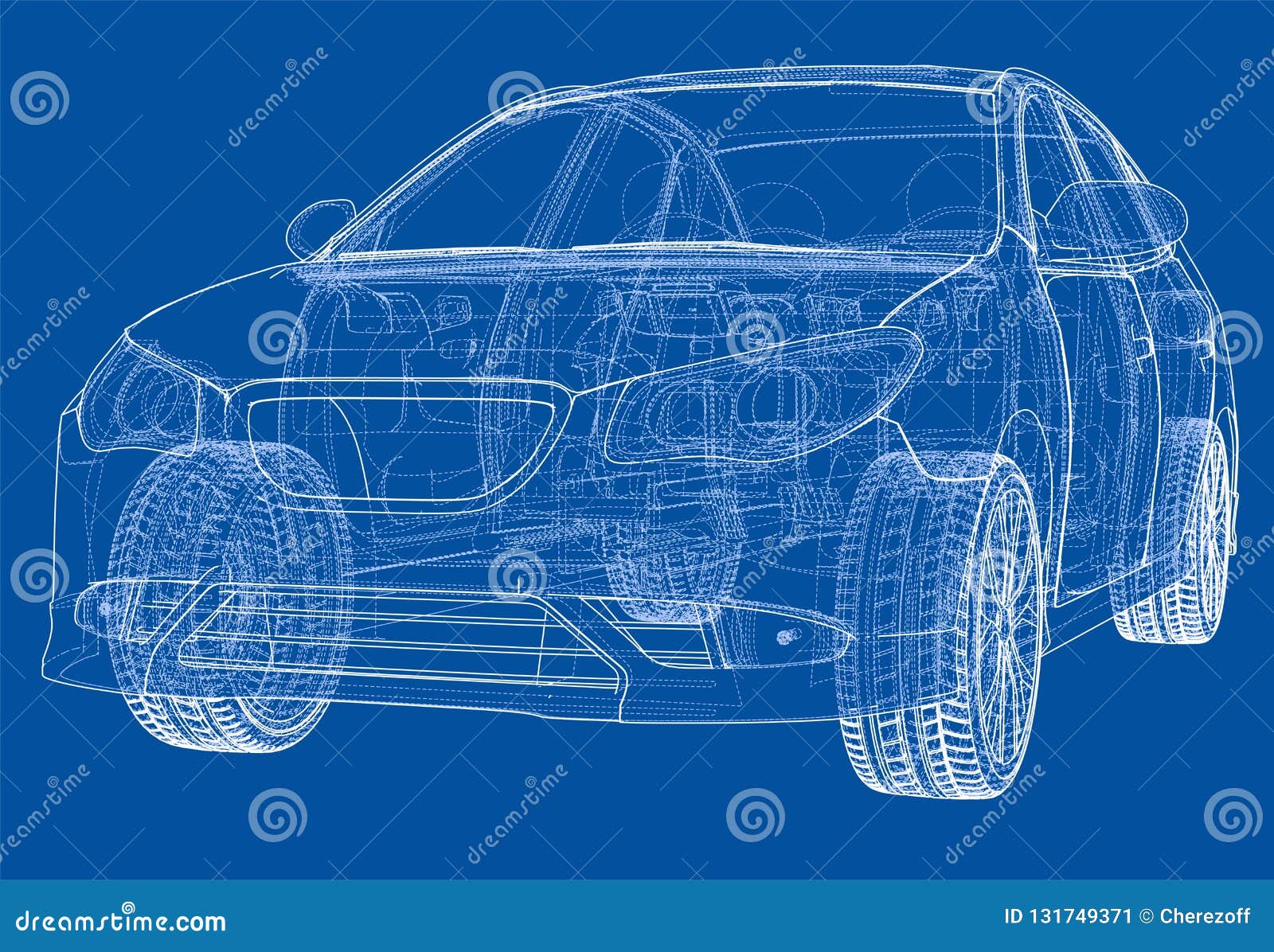 Concept Car. Vector Rendering of 3d Stock Vector - Illustration of ...