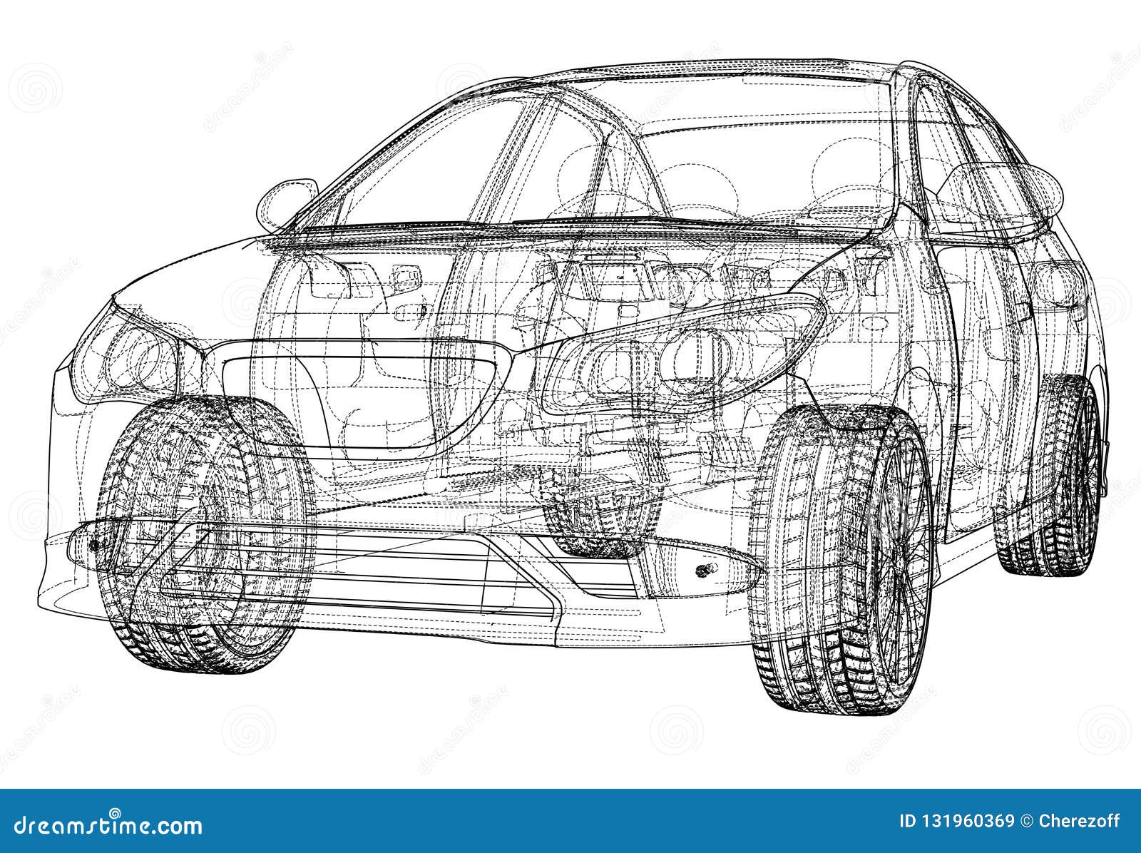 Concept Car. Vector Rendering of 3d Stock Vector - Illustration of ...