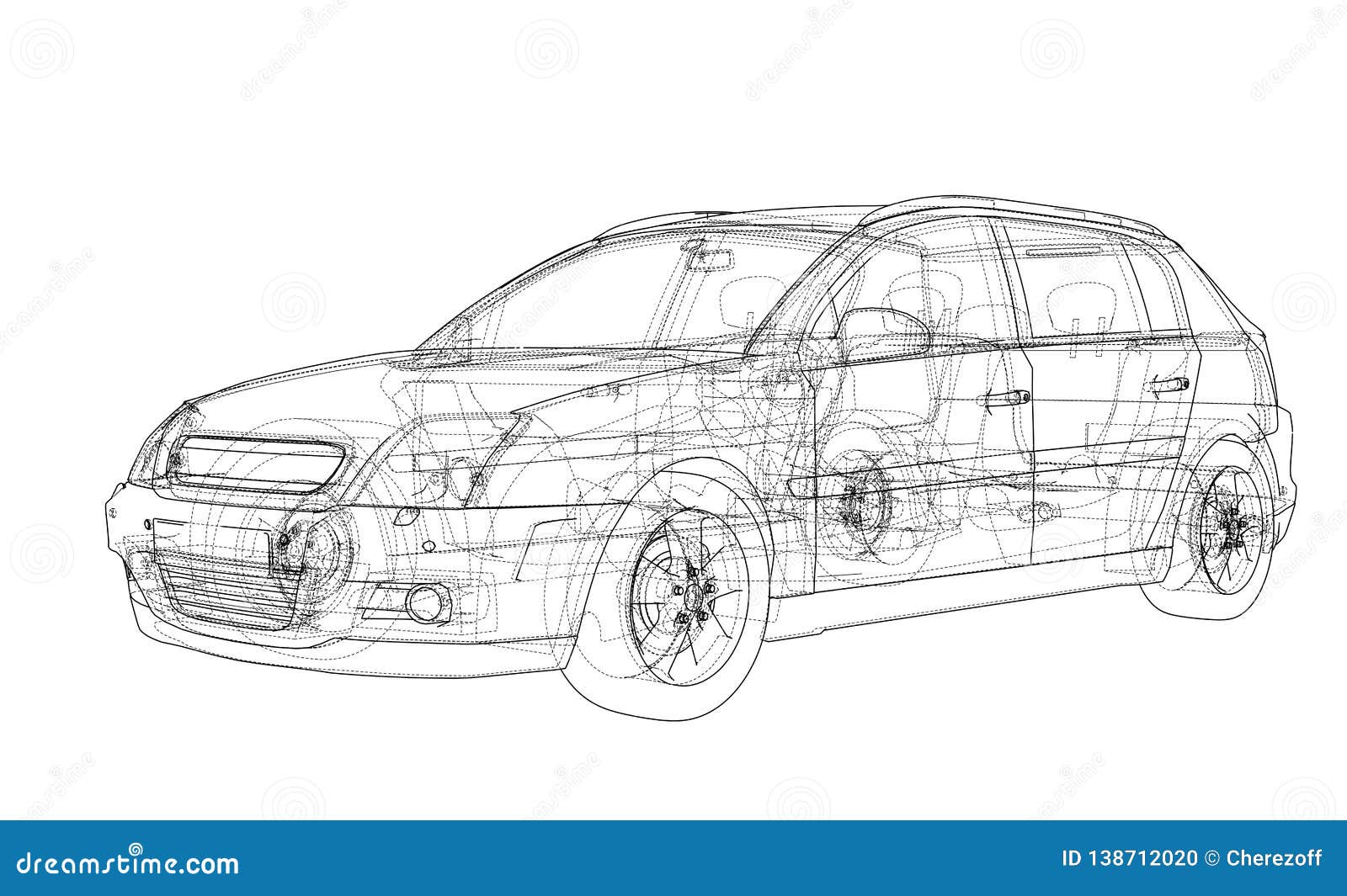 Concept Car. Vector Rendering of 3d Stock Vector - Illustration of ...