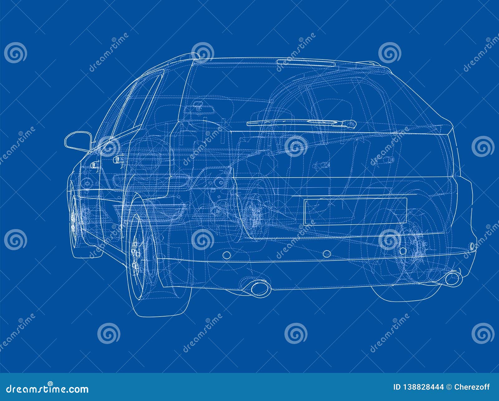 Concept Car. Vector Rendering of 3d Stock Vector - Illustration of ...
