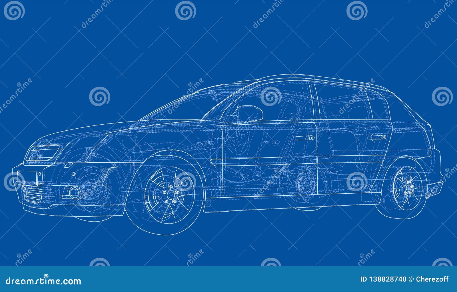 Concept Car. Vector Rendering of 3d Stock Vector - Illustration of ...