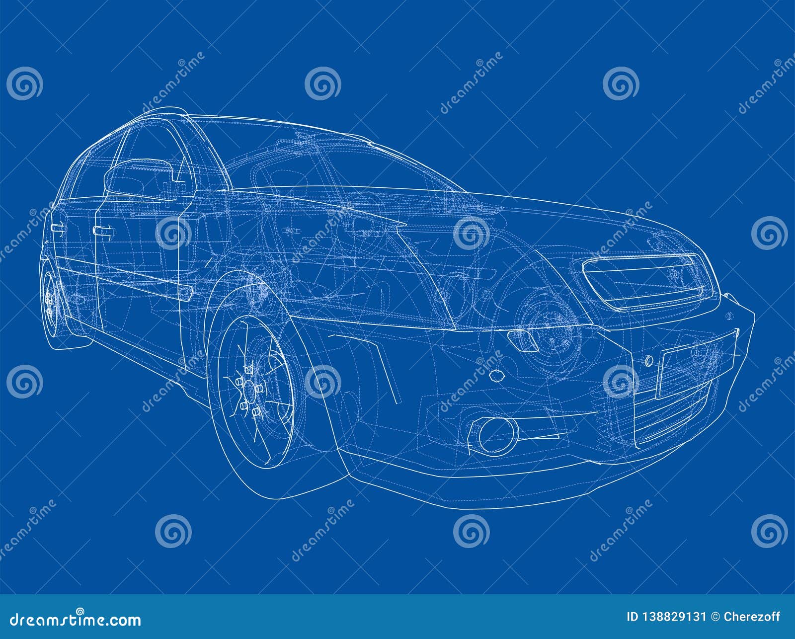Concept Car. Vector Rendering of 3d Stock Vector - Illustration of ...