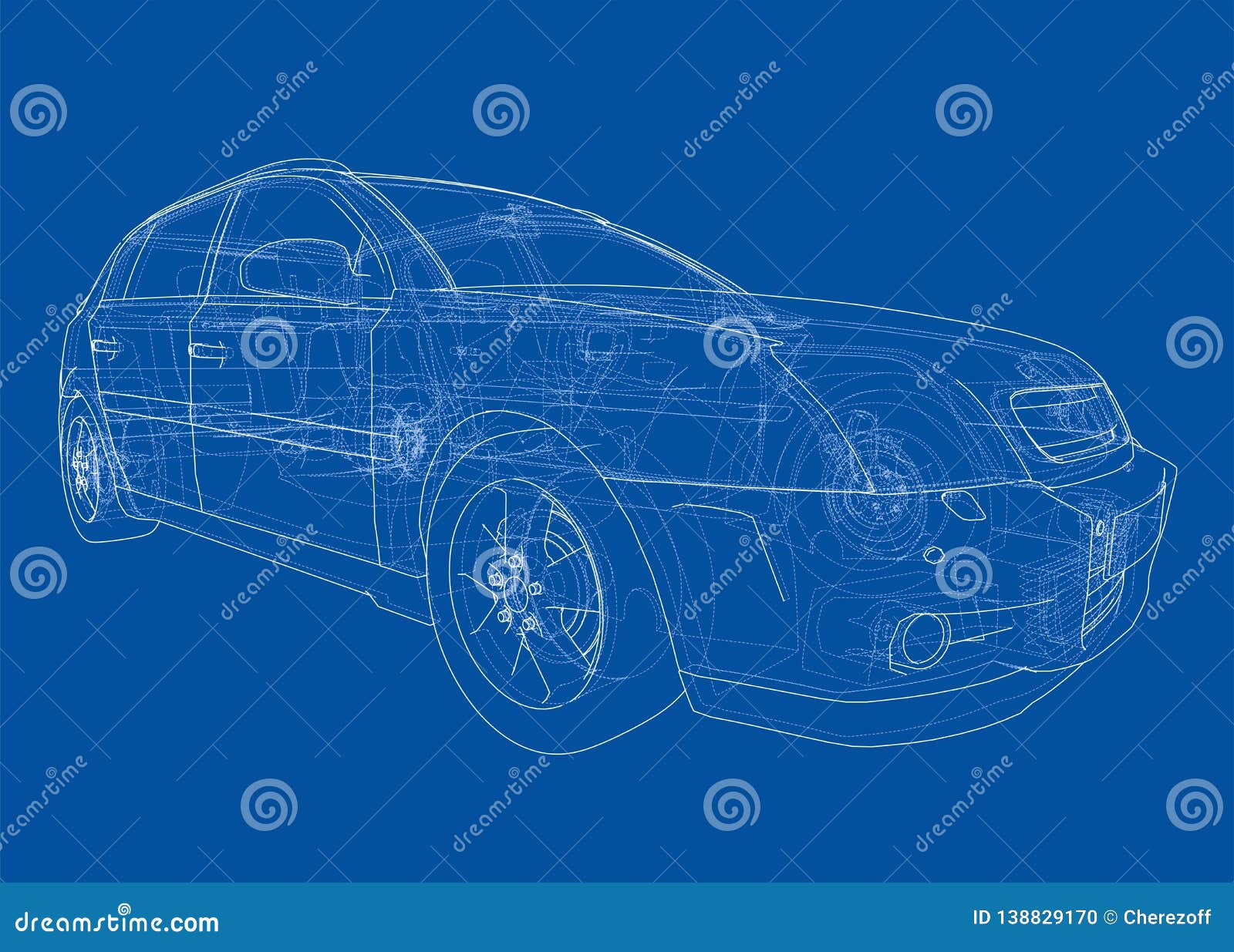 Concept Car. Vector Rendering of 3d Stock Vector - Illustration of ...