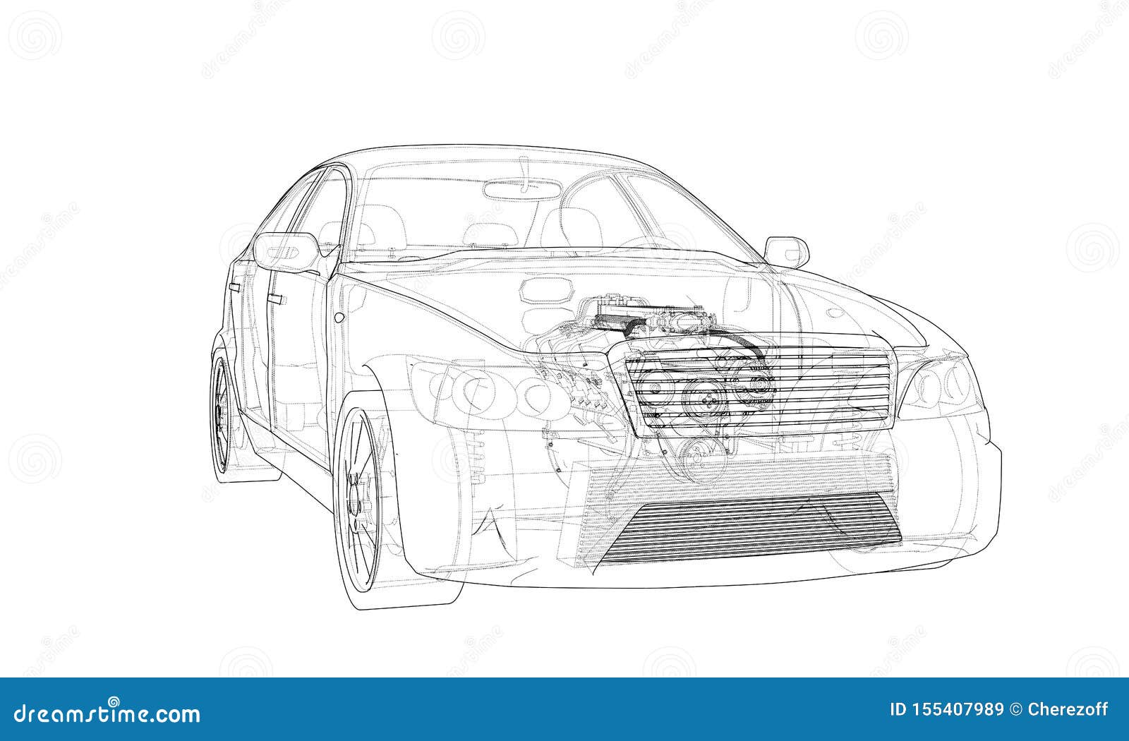 Concept Car. Vector Rendering of 3d Stock Vector - Illustration of ...