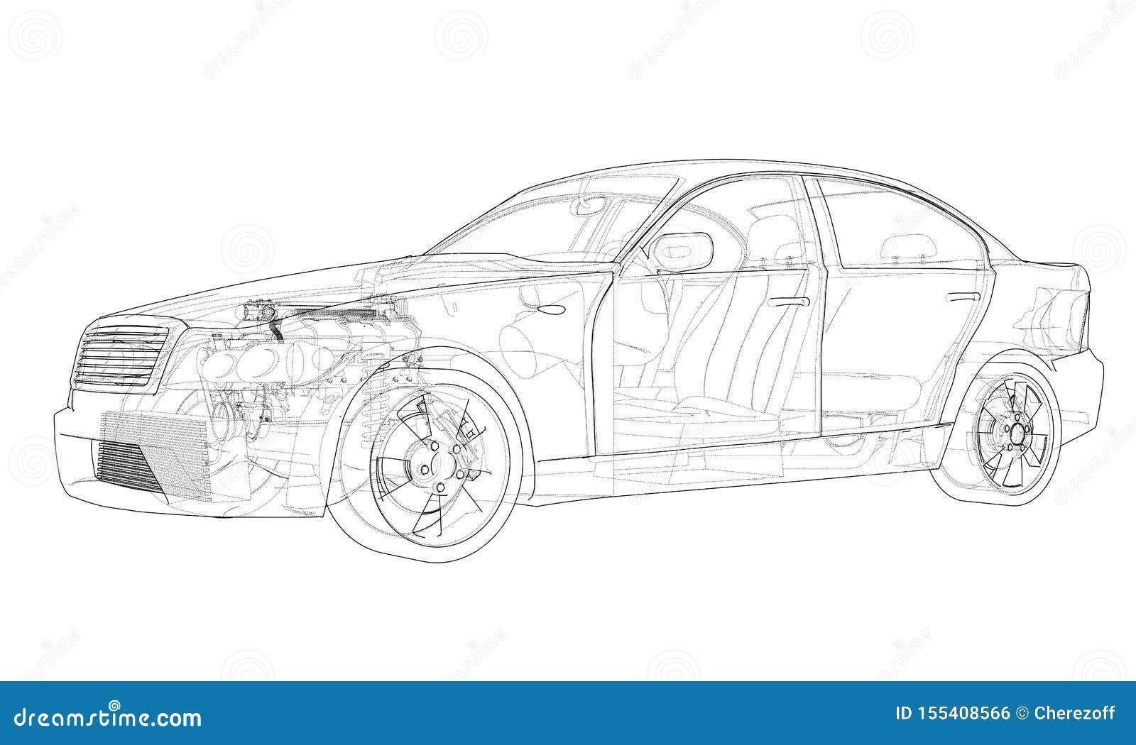 Concept Car. Vector Rendering of 3d Stock Vector - Illustration of ...