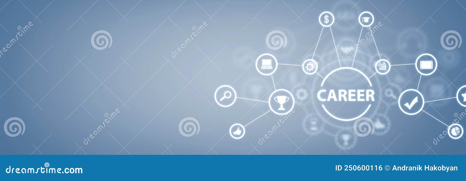 Concept of Career on the Blue Background Stock Illustration ...