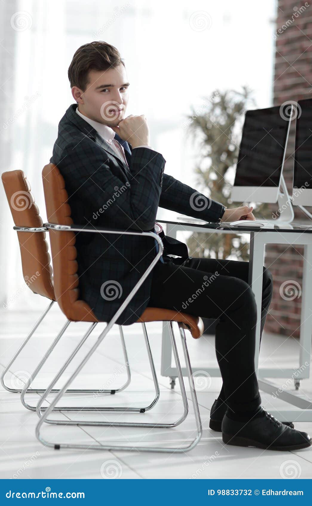 Employee in the Office Behind a Desk Stock Photo - Image of employment ...