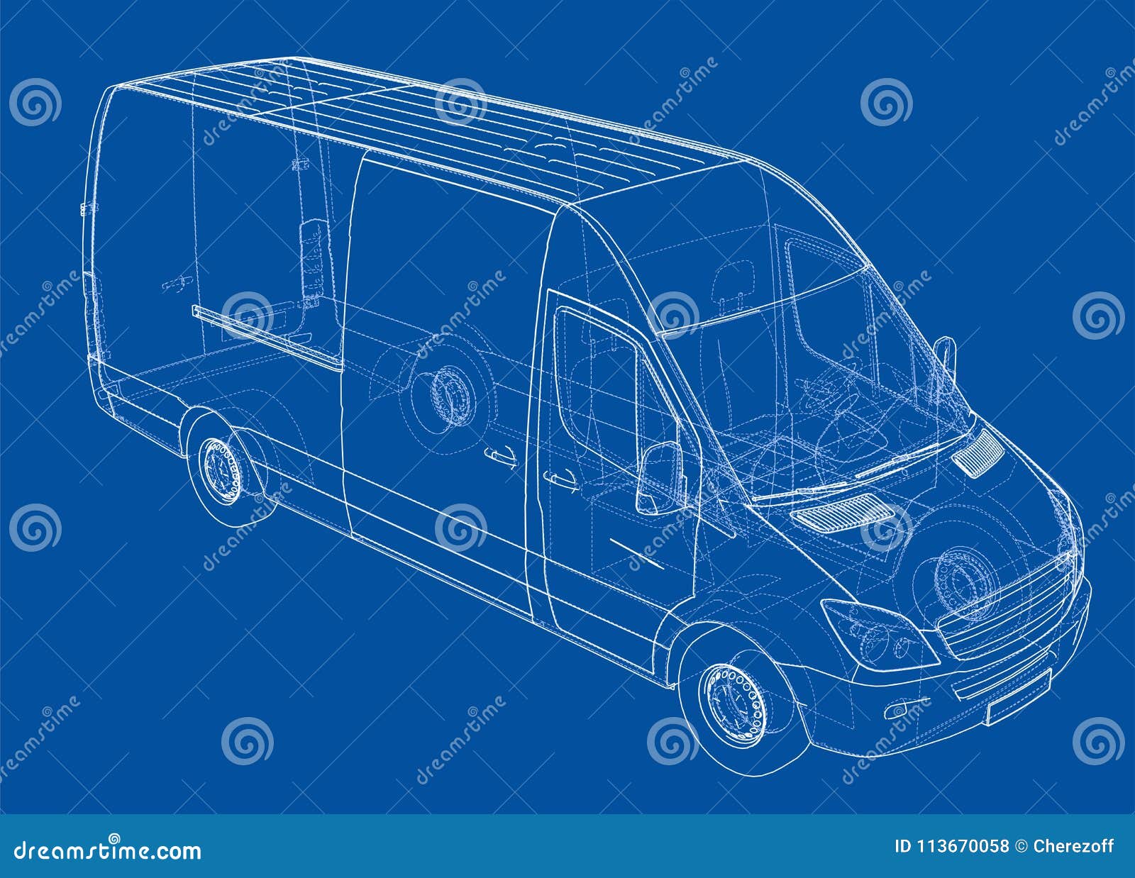 Concept Cargo Van. 3d Illustration Stock Illustration - Illustration of ...