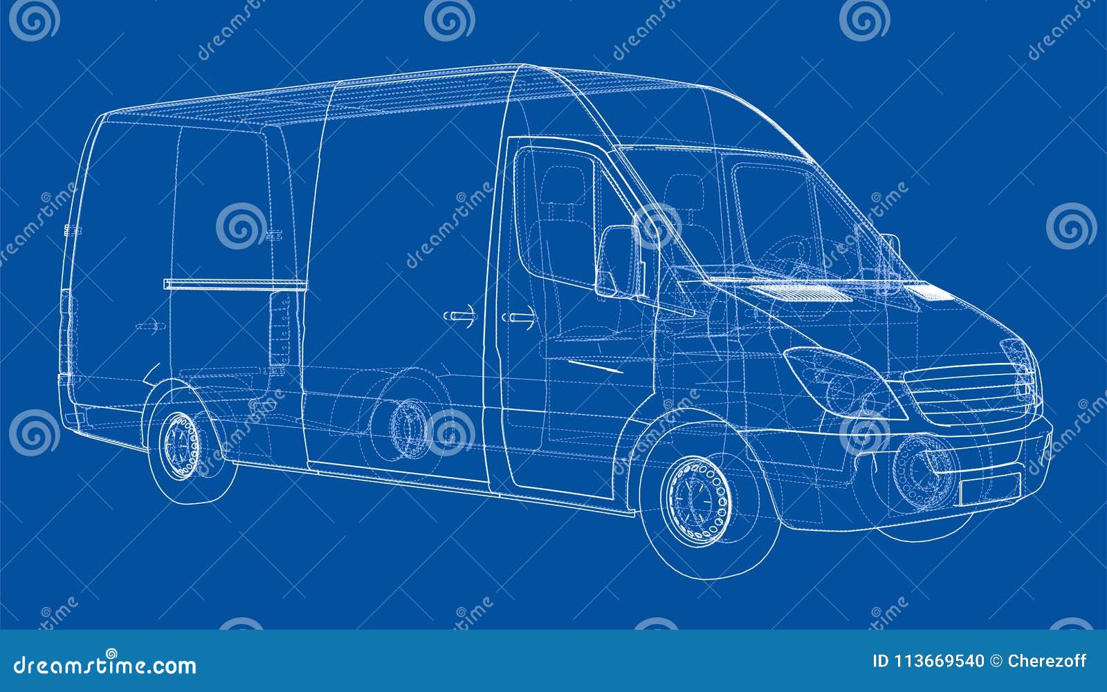 Concept Cargo Van. 3d Illustration Stock Illustration - Illustration of ...