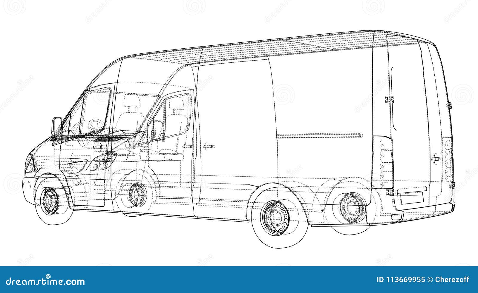 Concept Cargo Van. 3d Illustration Stock Illustration - Illustration of ...