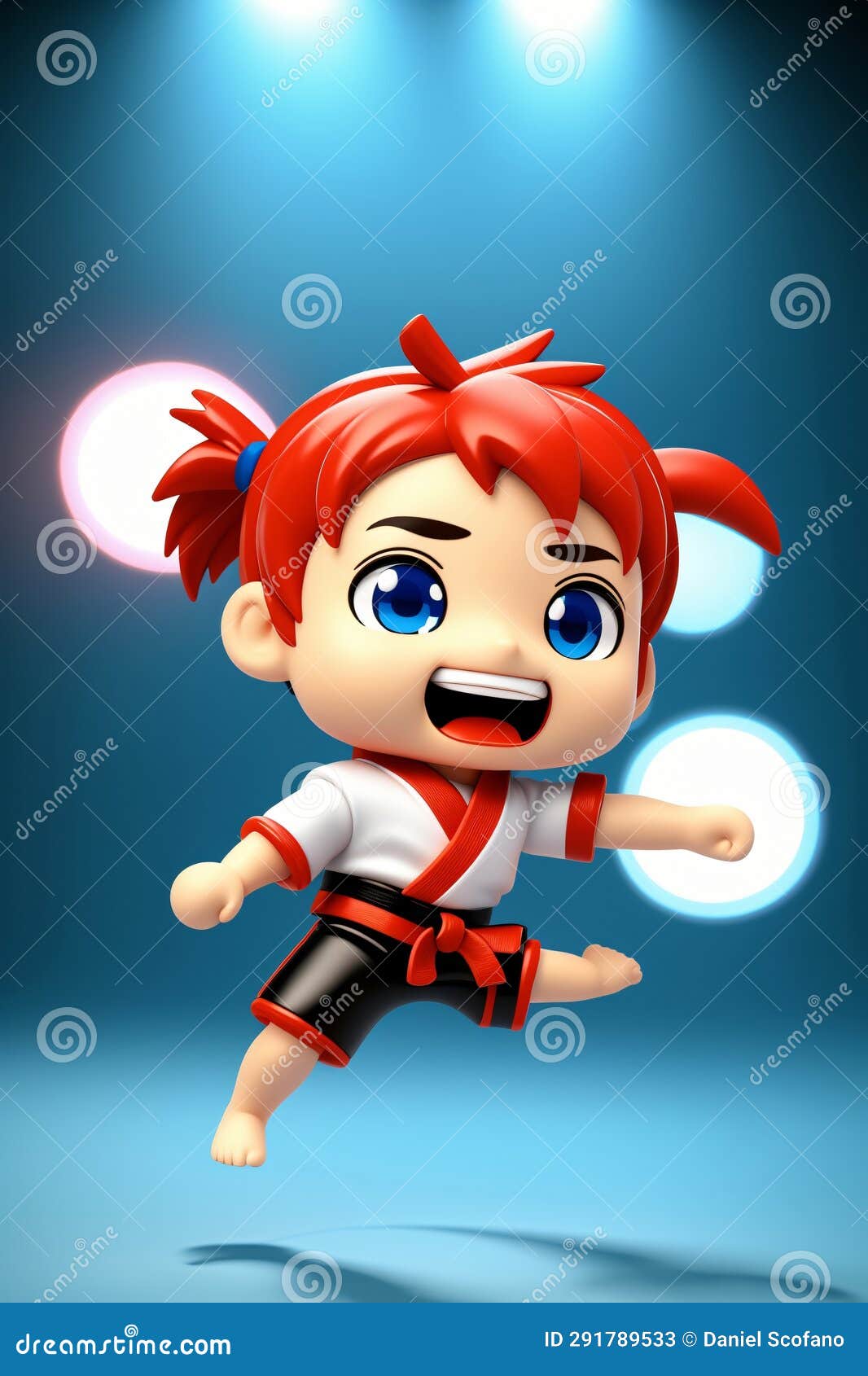 A Cartoon Character in a Karate Outfit. Generative AI Stock ...