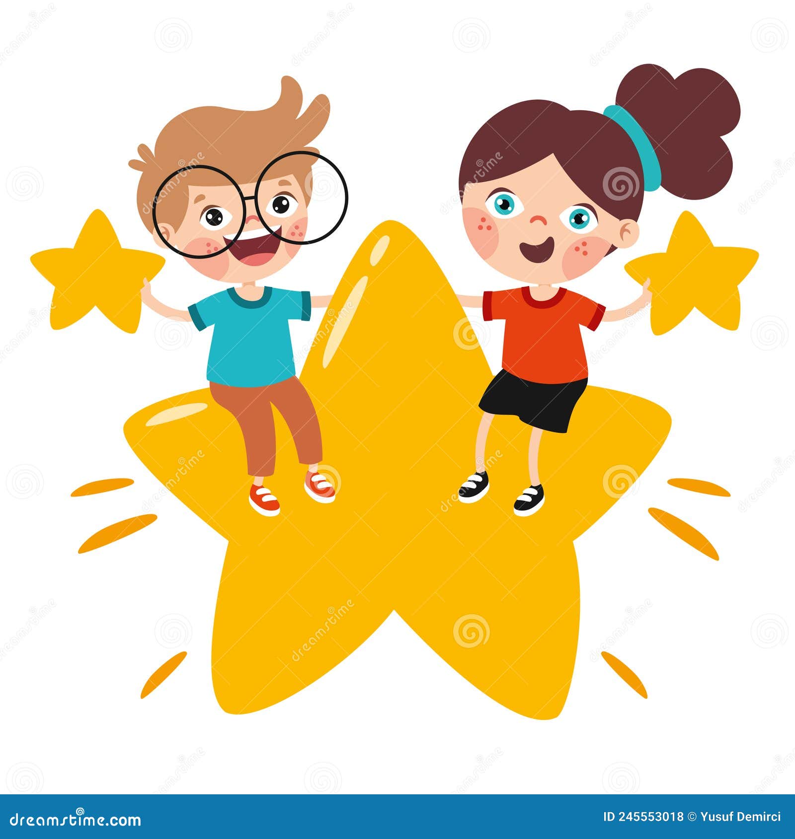 Concept of Cartoon Character with Sky Elements Stock Vector ...