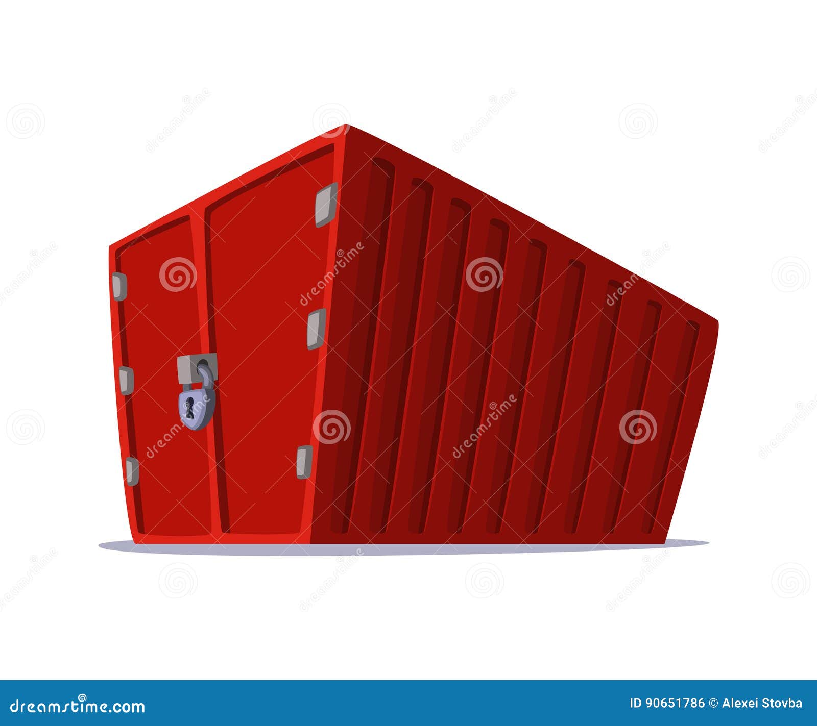 Concept Cartoon Illustration of Cargo Container for Shipping and ...