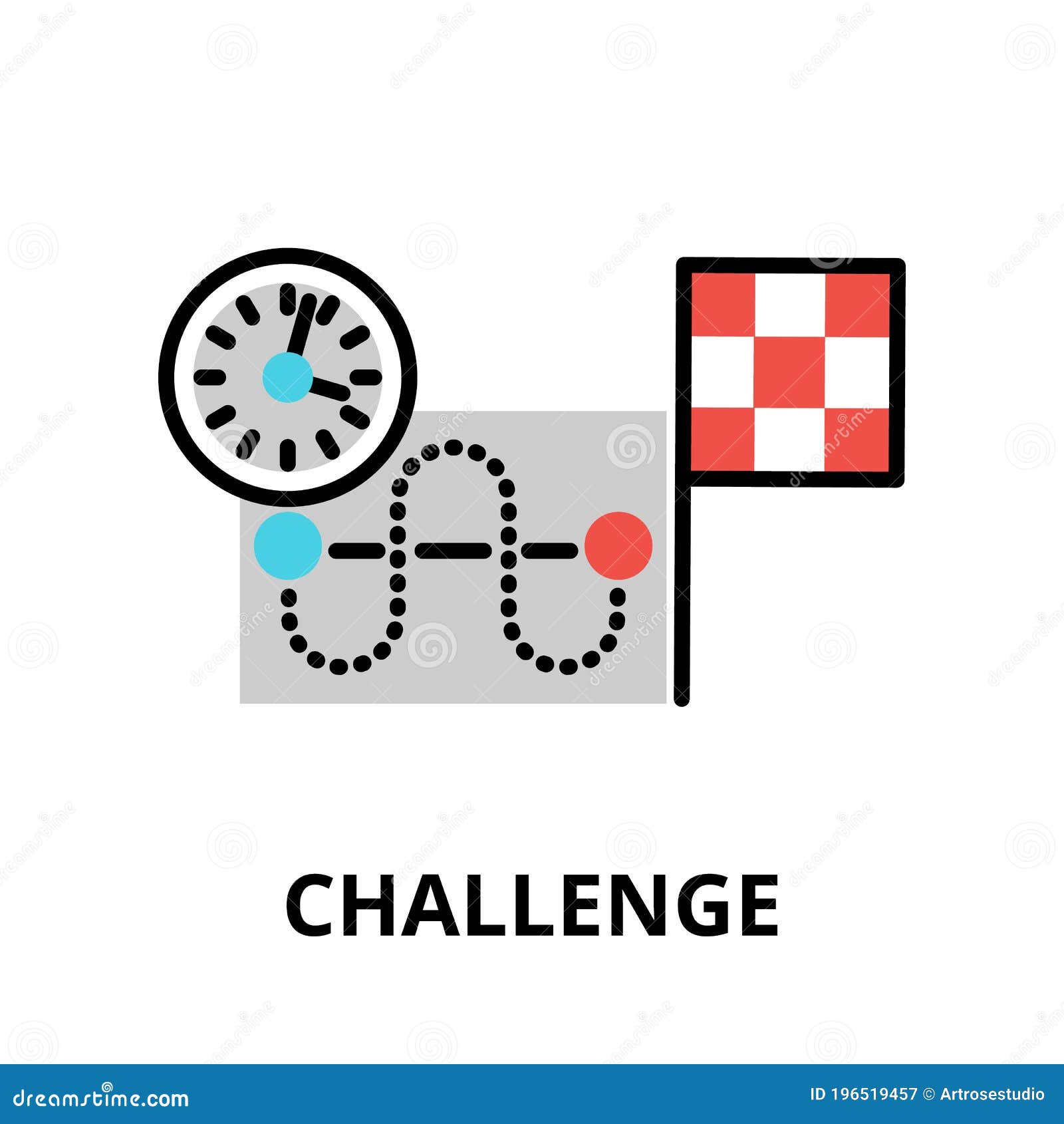 Concept of Challenge Icon, Modern Flat Thin Line Design Stock Vector ...