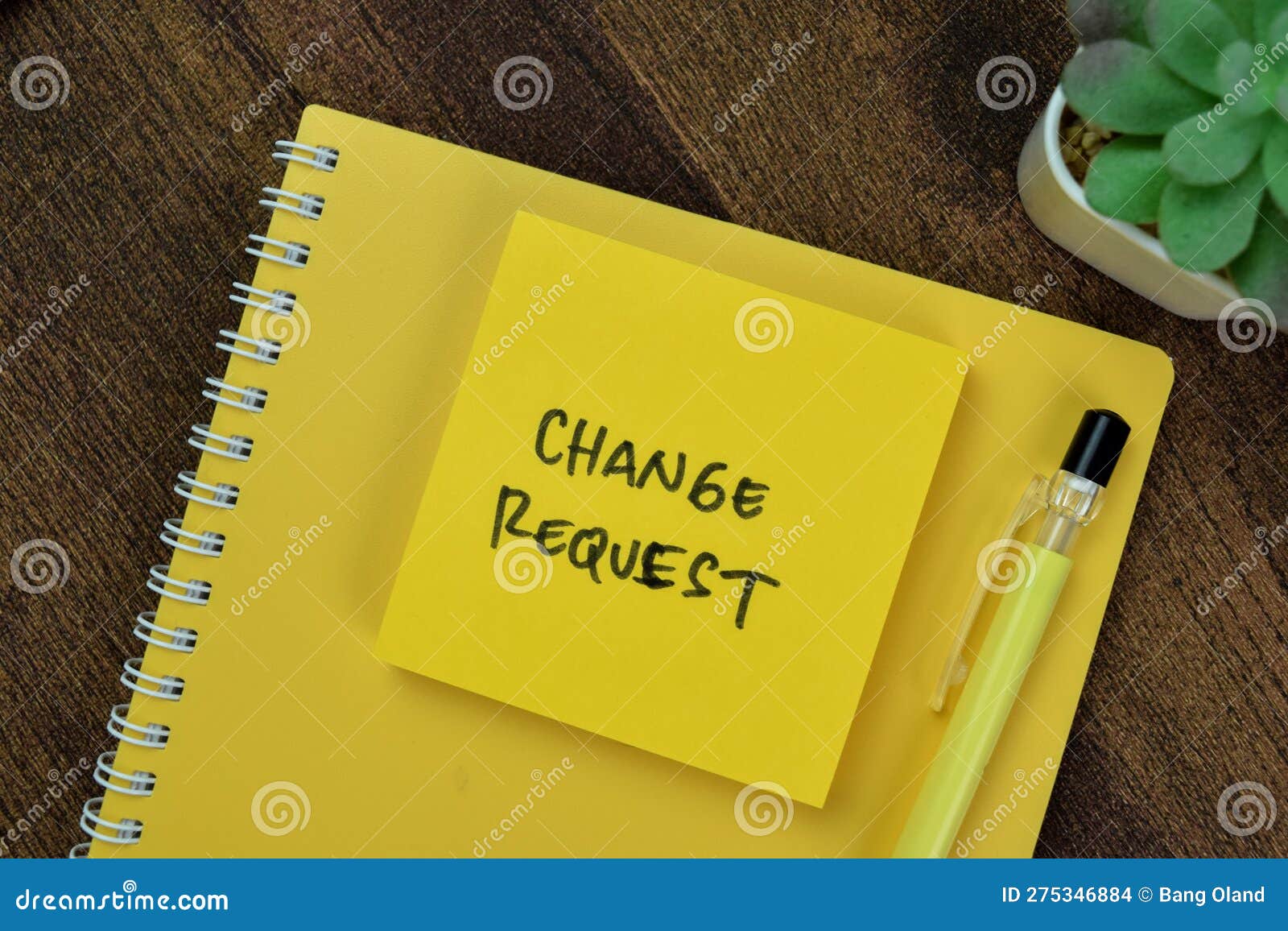 Concept of Change Request Write on Sticky Notes Isolated on Wooden ...