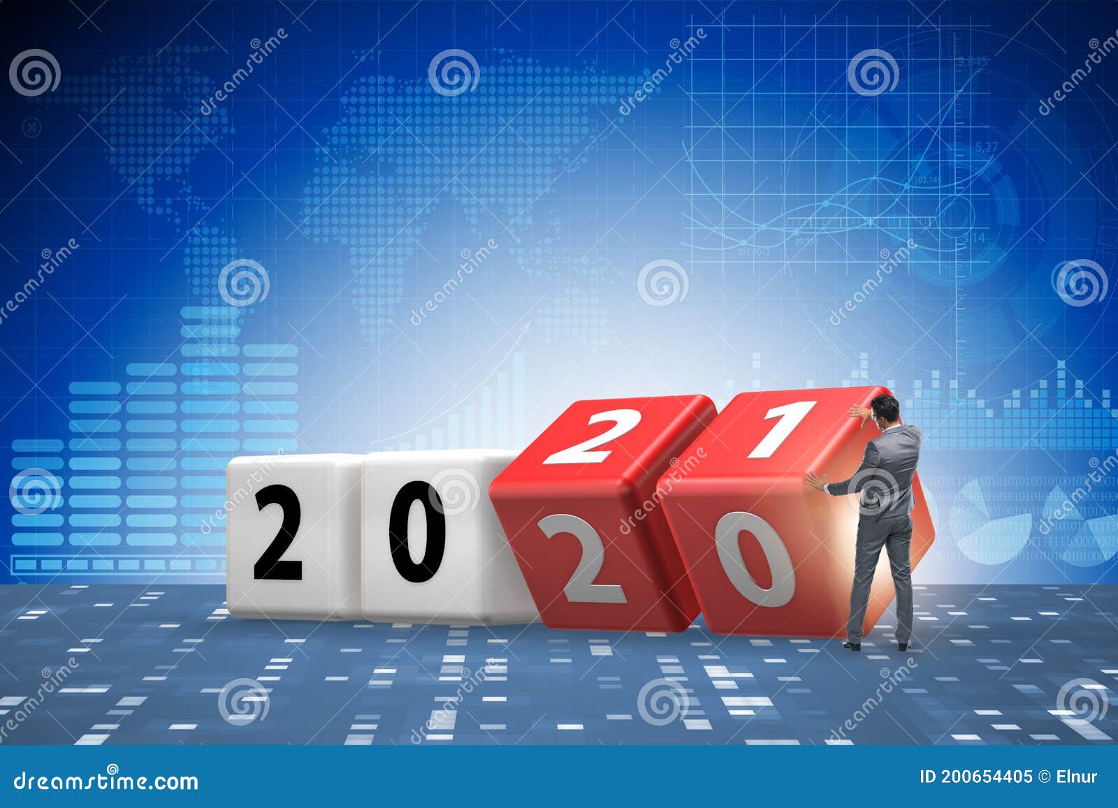 Concept of Changing Year from 2020 To 2021 Stock Illustration ...