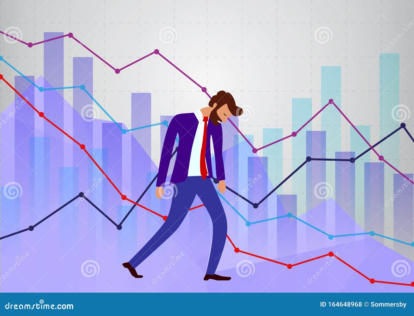 Failure Of Leader, Team Is Watching His Fall, Vector Cartoon Stick ...